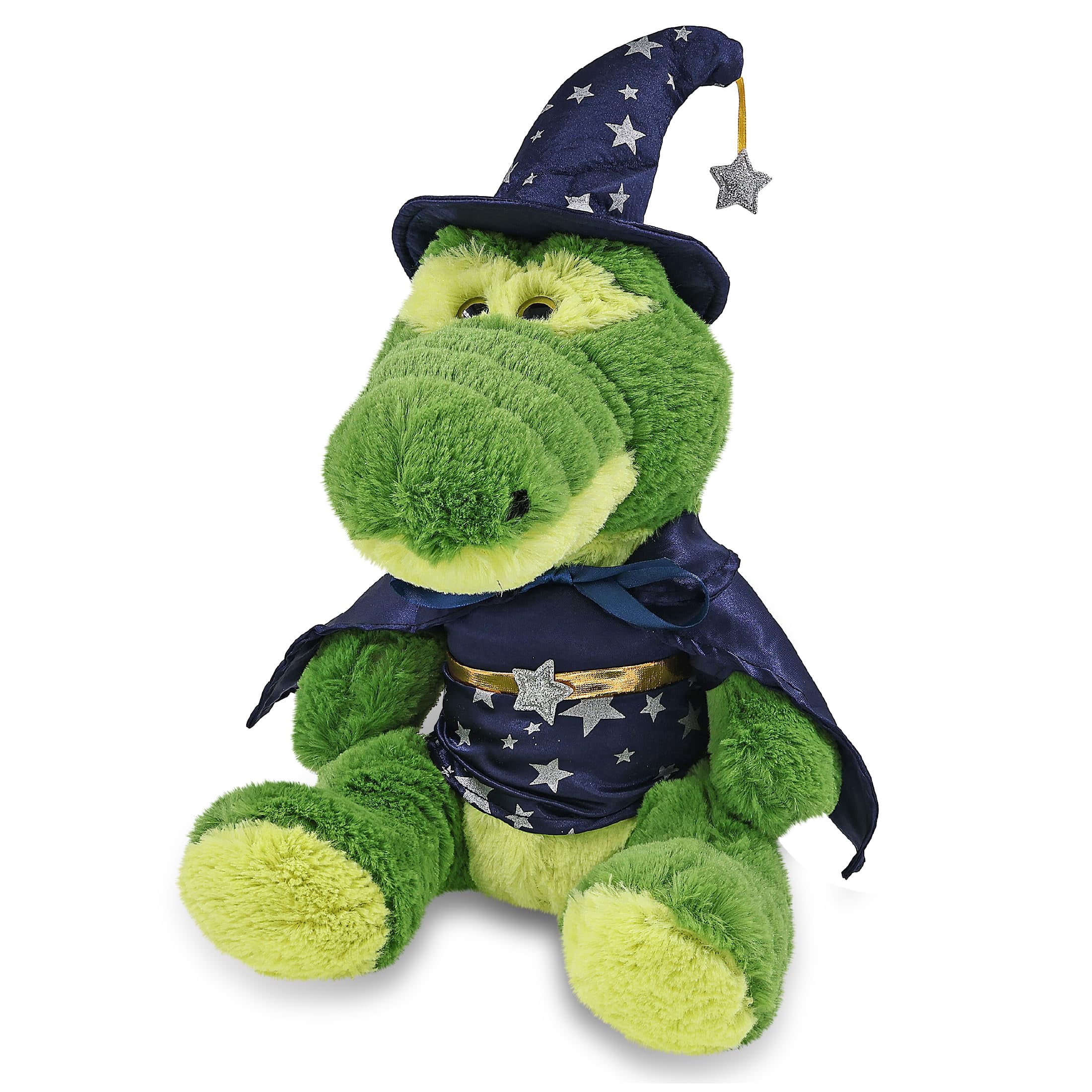 DolliBu Sitting Green Alligator Stuffed Animal with Wizard Costume ...