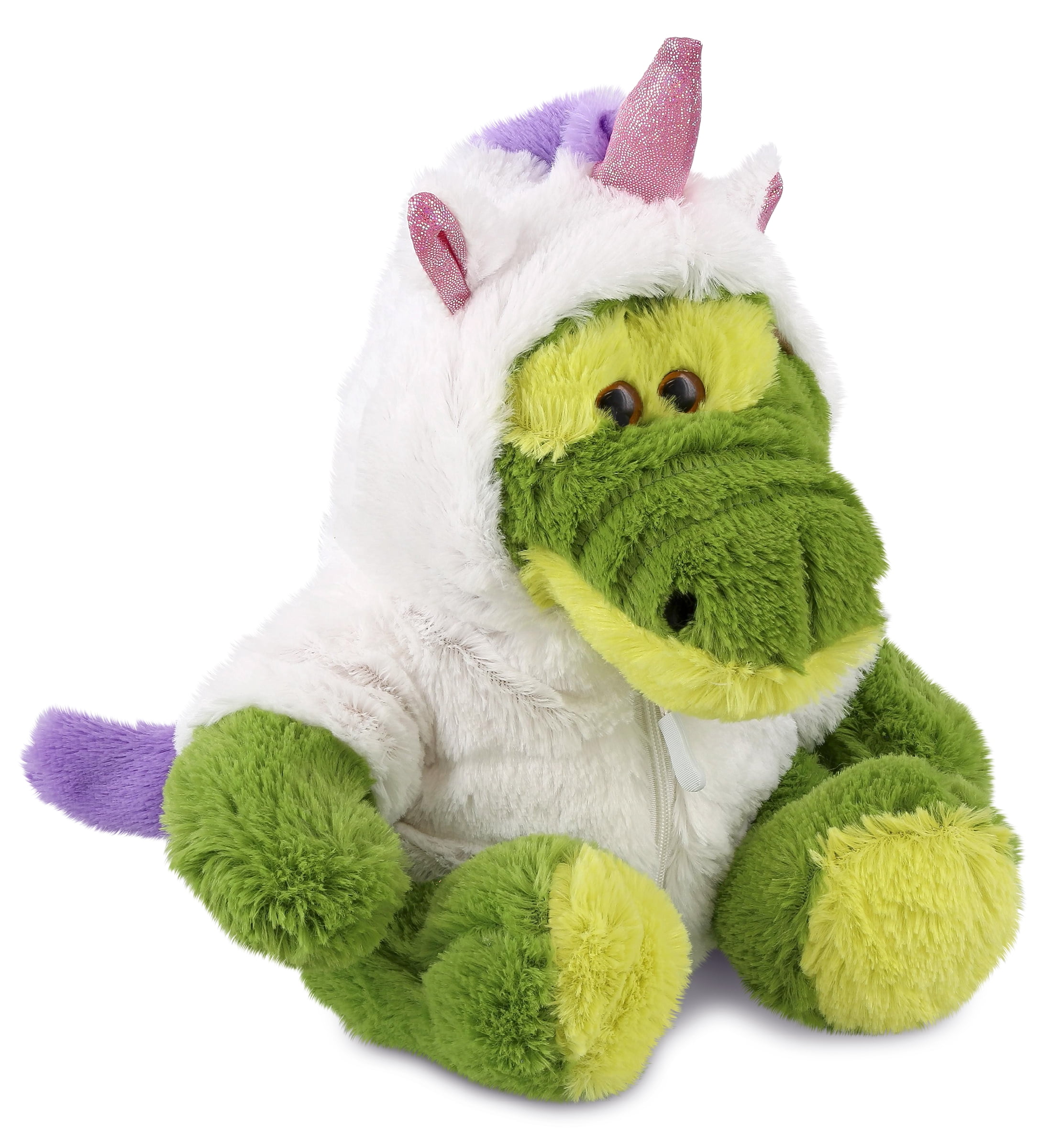 DolliBu Sitting Green Alligator Unicorn Plush Stuffed Animal Toy ...