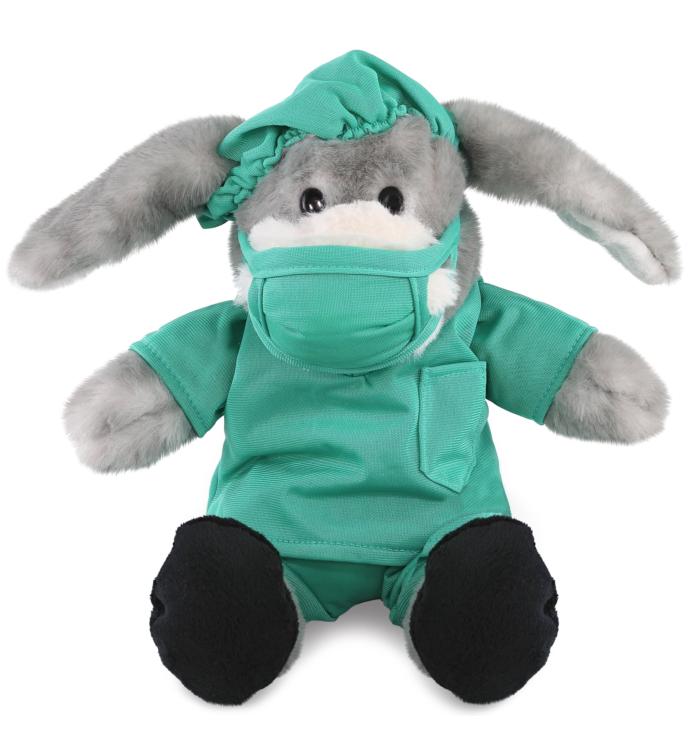 DolliBu Sitting Grey Donkey Doctor Plush Toy - Super Soft Donkey Doctor ...
