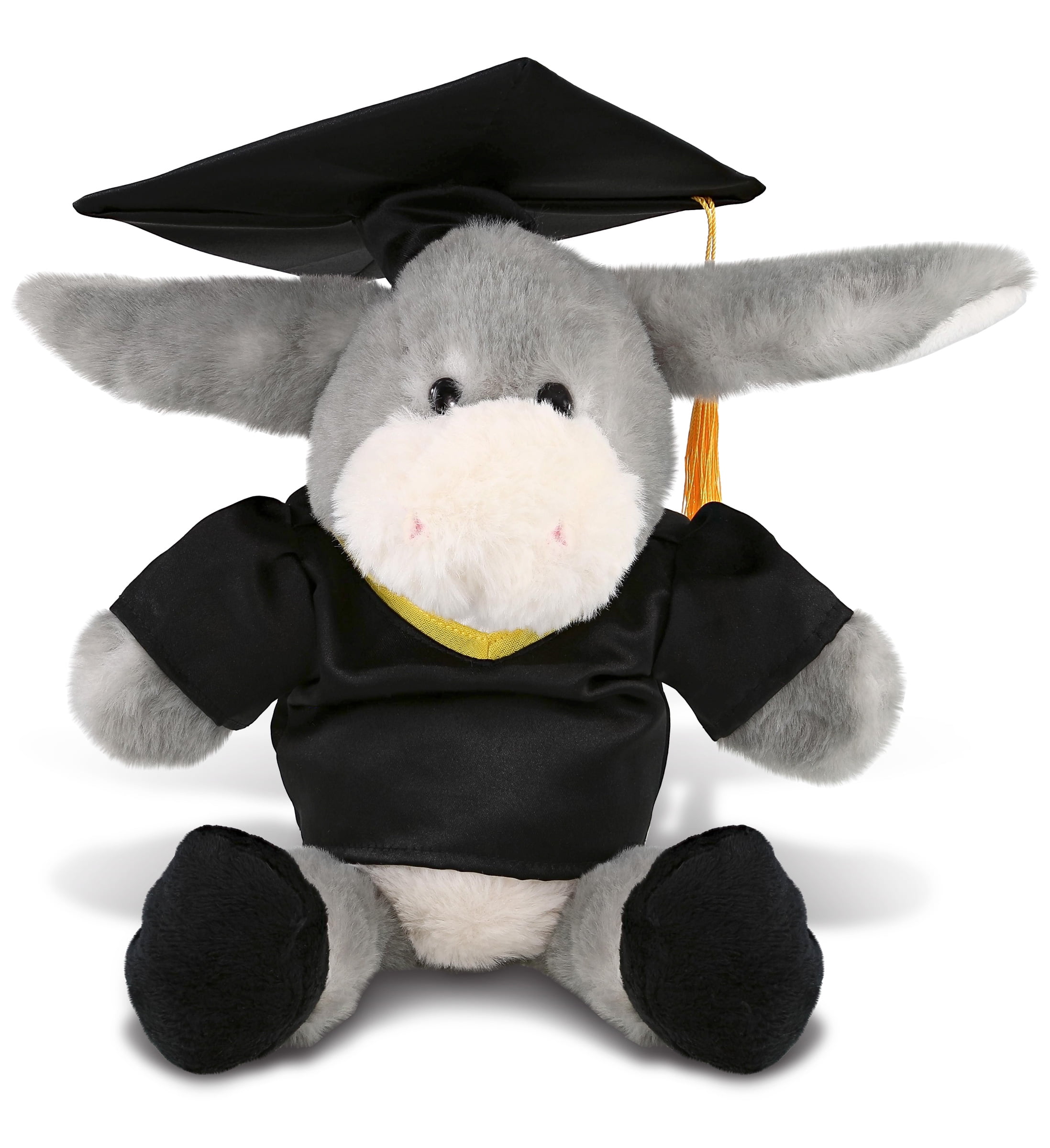 DolliBu Sitting Grey Donkey Graduation Plush Toy - Super Soft Donkey ...