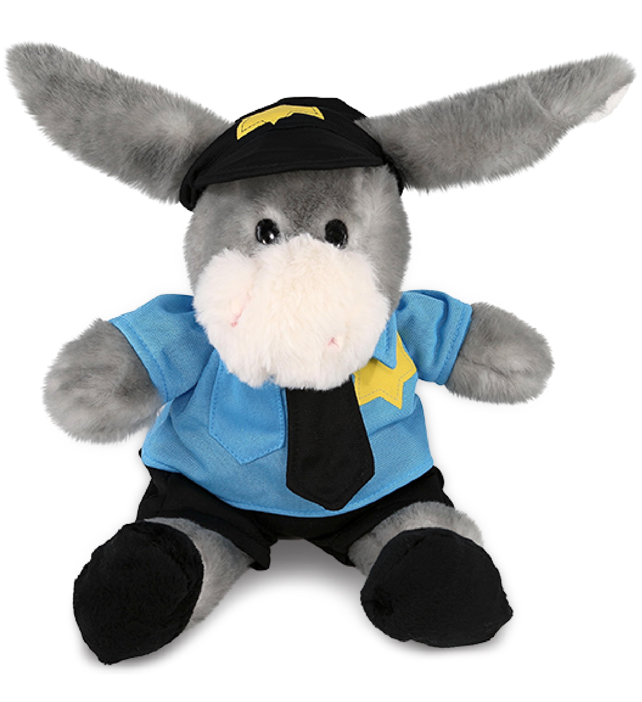 DolliBu Sitting Grey Donkey Police Officer Super Soft Plush Toy - Soft ...