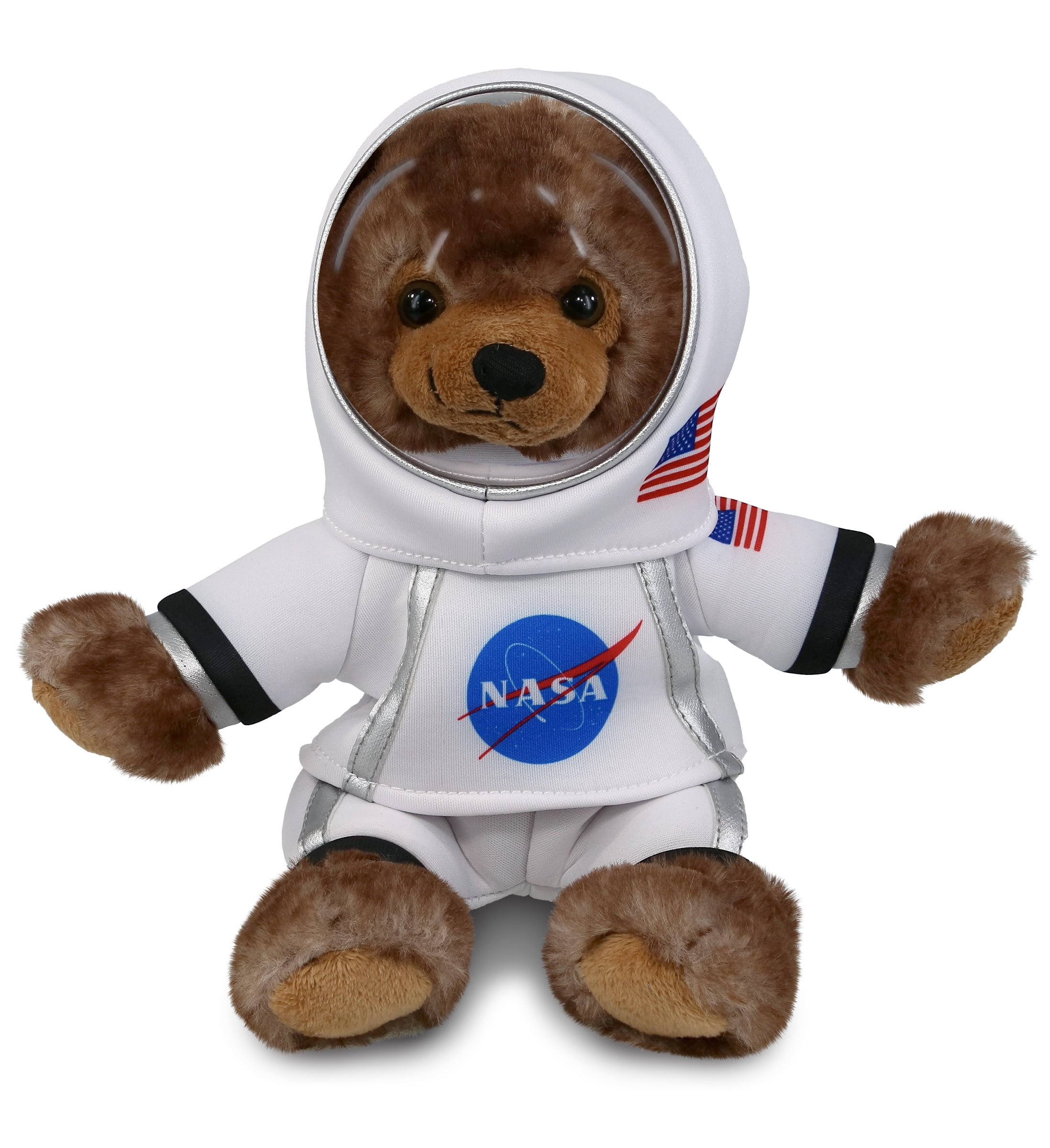 DolliBu Sitting Grizzly Bear Astronaut Plush Toy - Super Soft Wild Life Astronaut Stuffed Animal ...