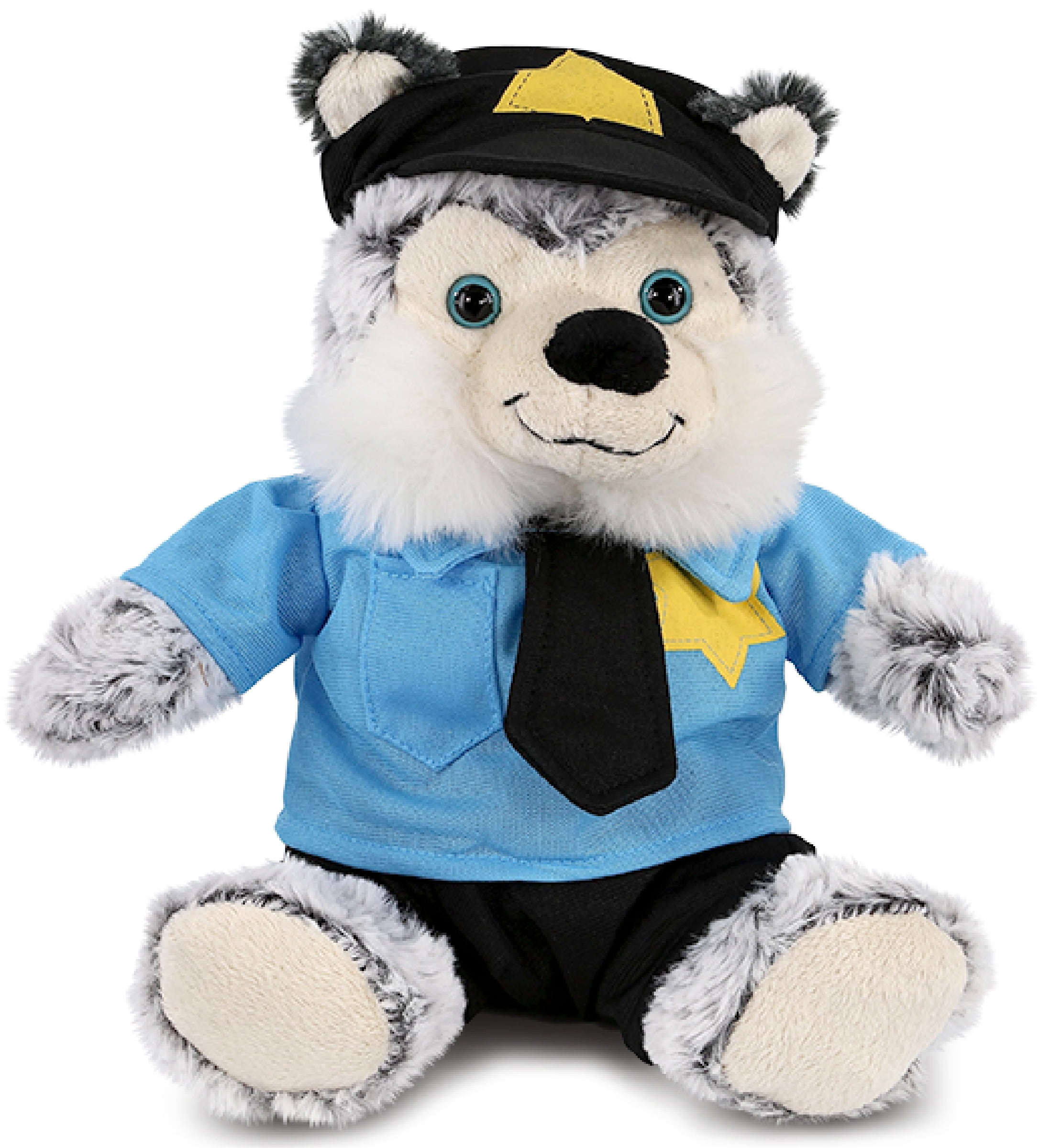 DolliBu Sitting Husky Police Officer Plush Toy - Super Soft Husky Cop ...
