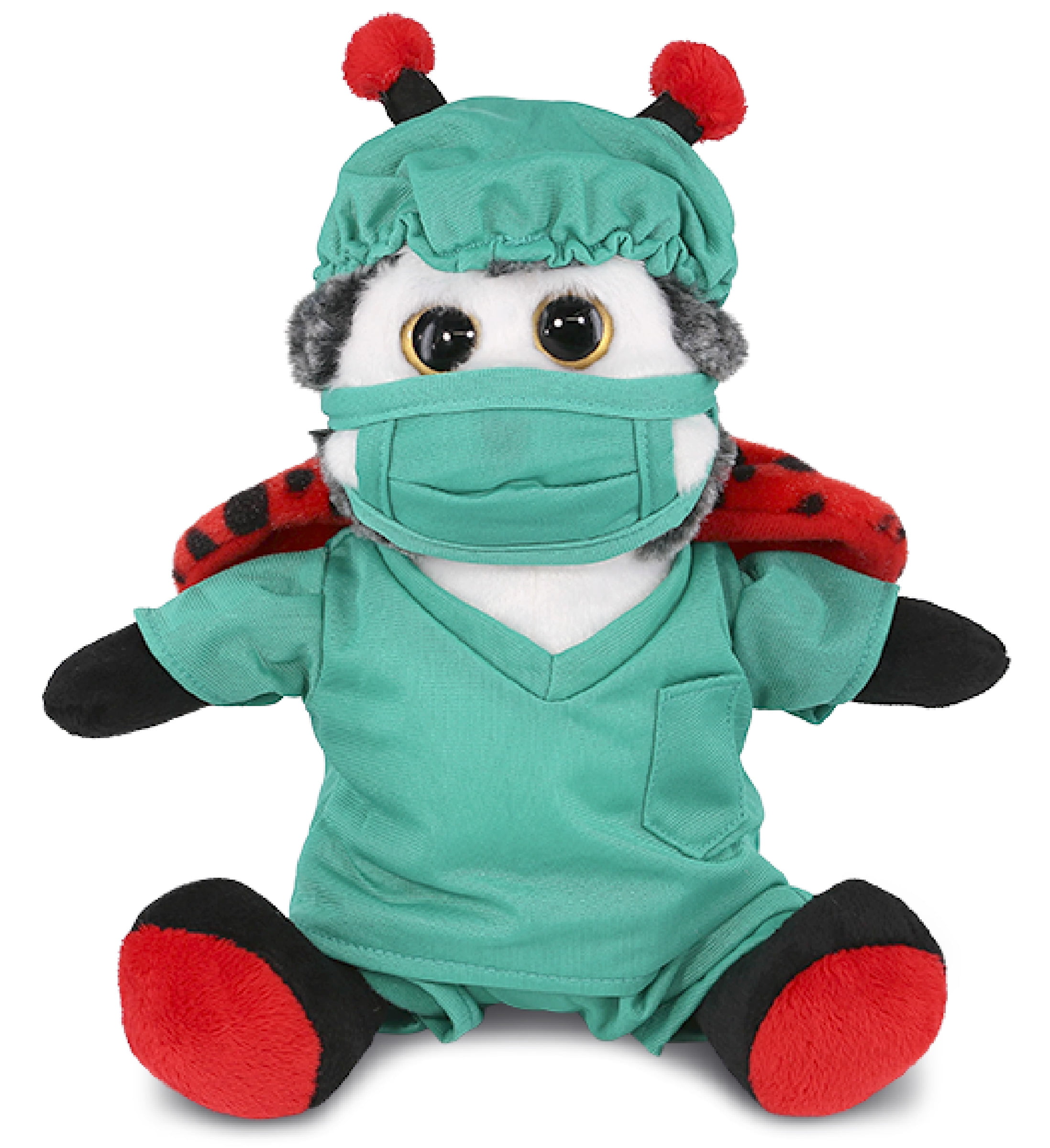 DolliBu Sitting Ladybug Doctor Plush Toy - Super Soft Ladybug Doctor Stuffed Animal Dress Up ...