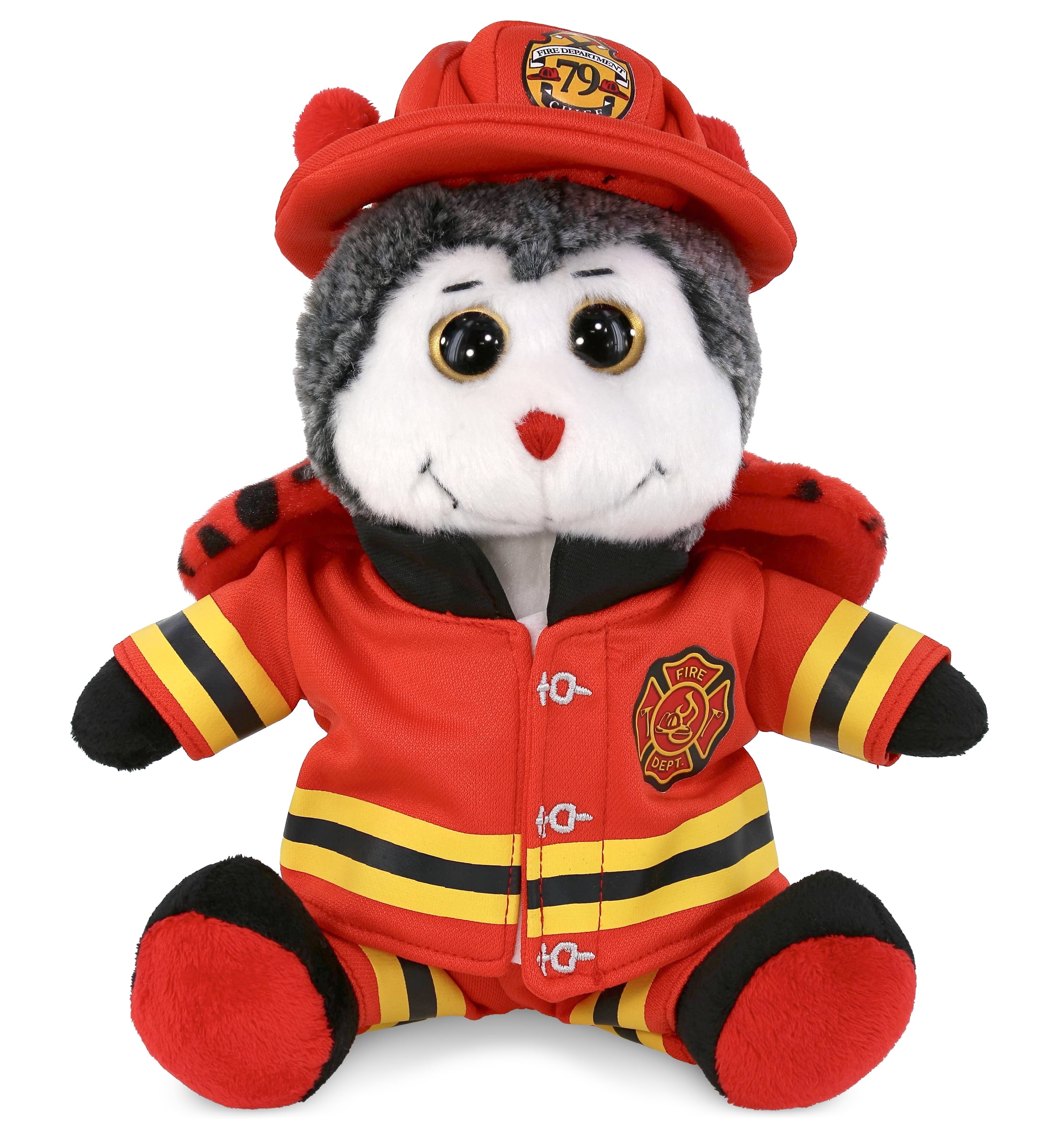 DolliBu Sitting Ladybug Firefighter Stuffed Animal - Super Soft Ladybug ...