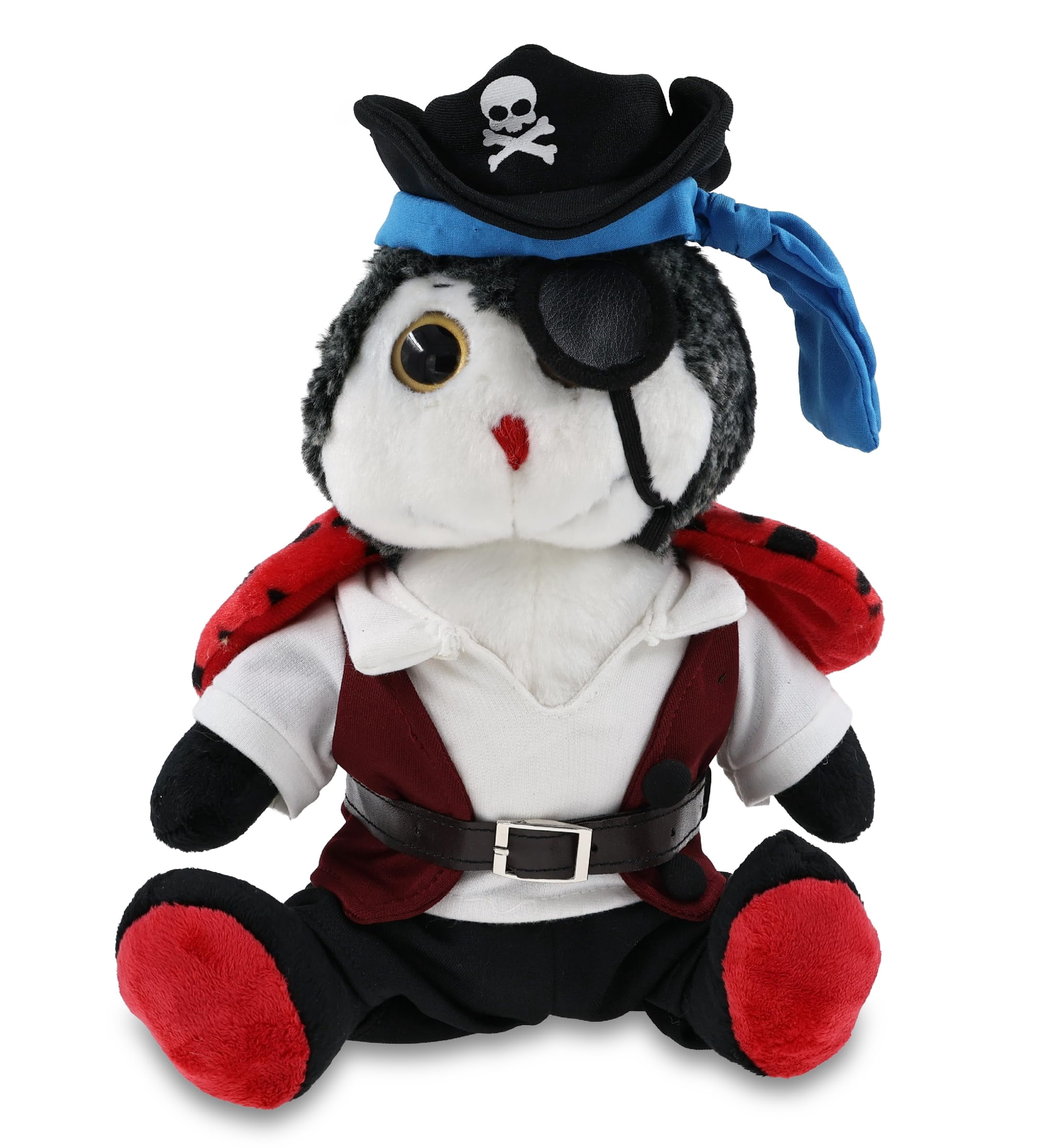 DolliBu Sitting Ladybug Stuffed Animal With Pirate Dress Up Set - Sea ...
