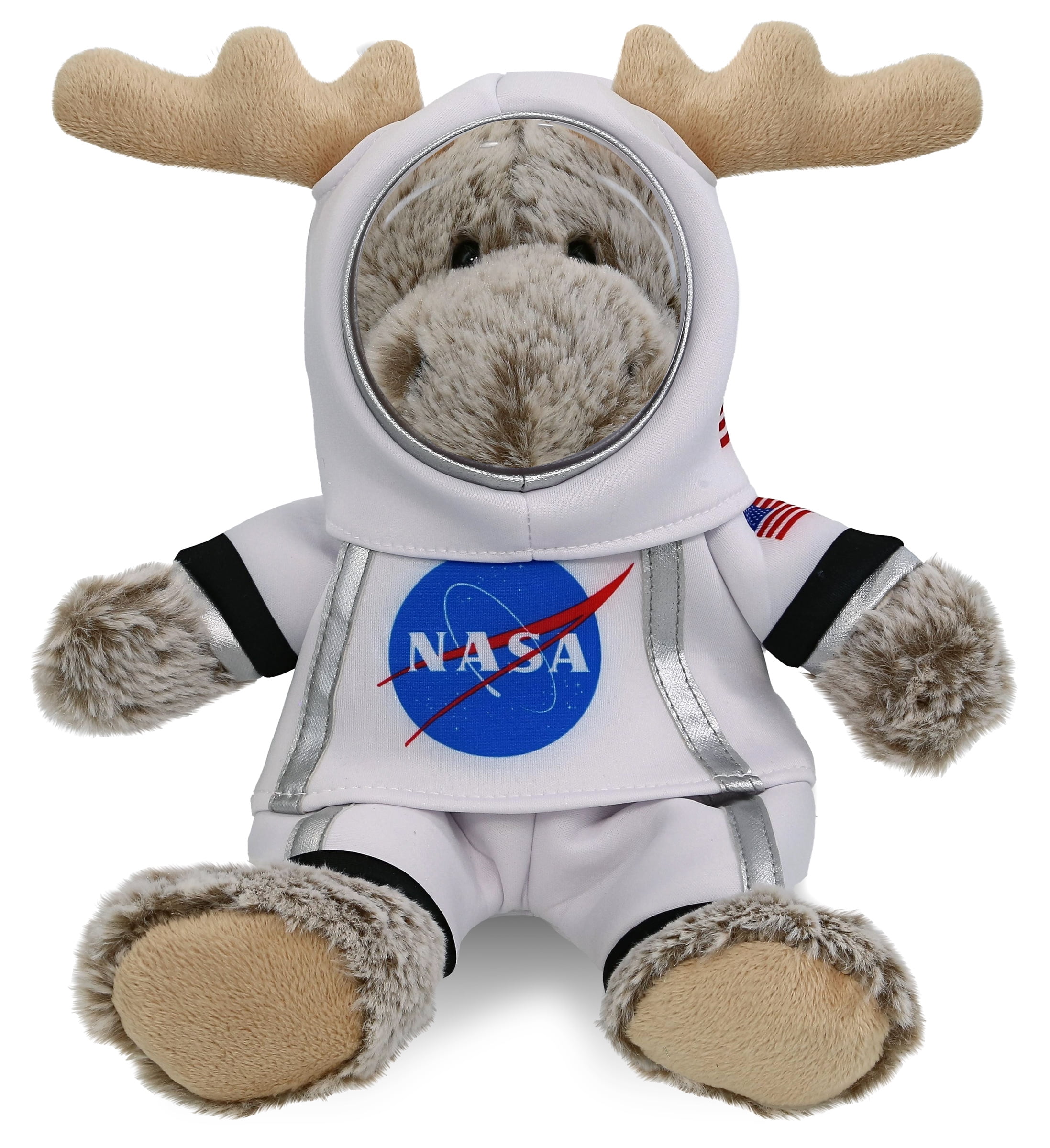 DolliBu Sitting Moose Astronaut Plush Toy - Super Soft Wild Life ...