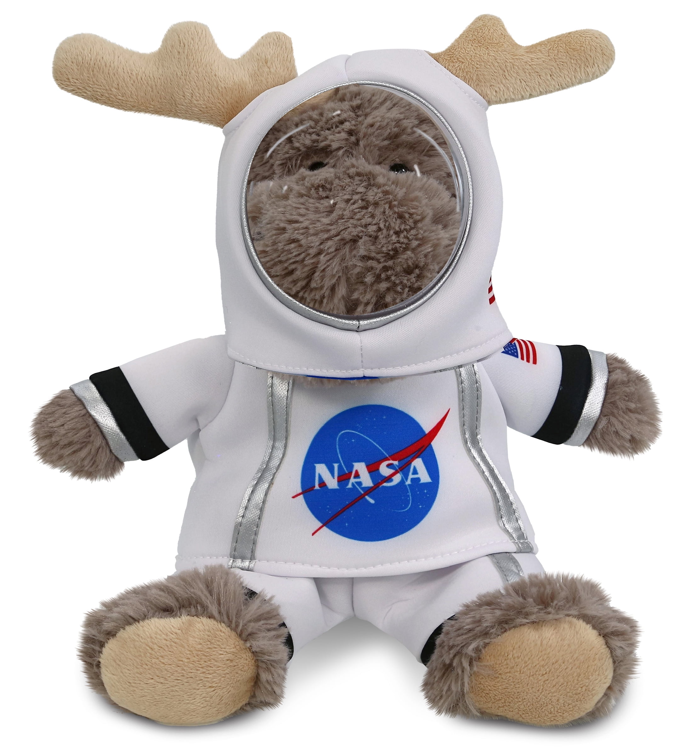 DolliBu Sitting Moose Astronaut Plush Toy - Super Soft Wild Life ...