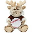 DolliBu Sitting Moose with Brown Hooded Sweater Stuffed Animal with ...