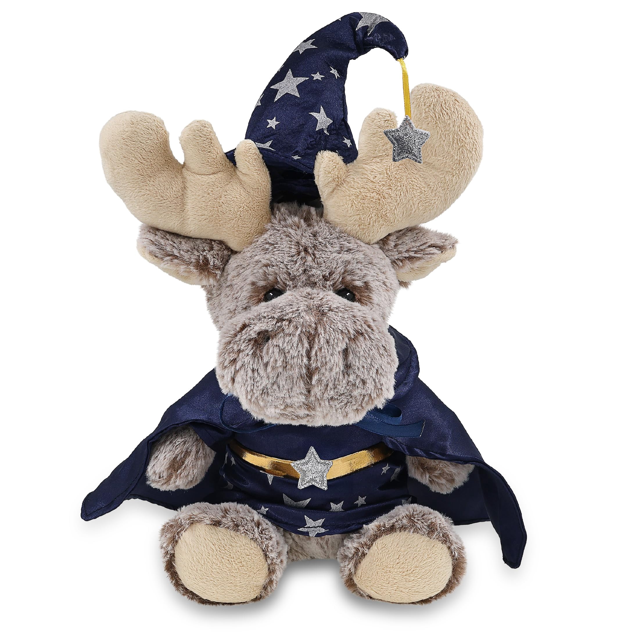 DolliBu Sitting Moose Stuffed Animal with Wizard Costume - Cute ...
