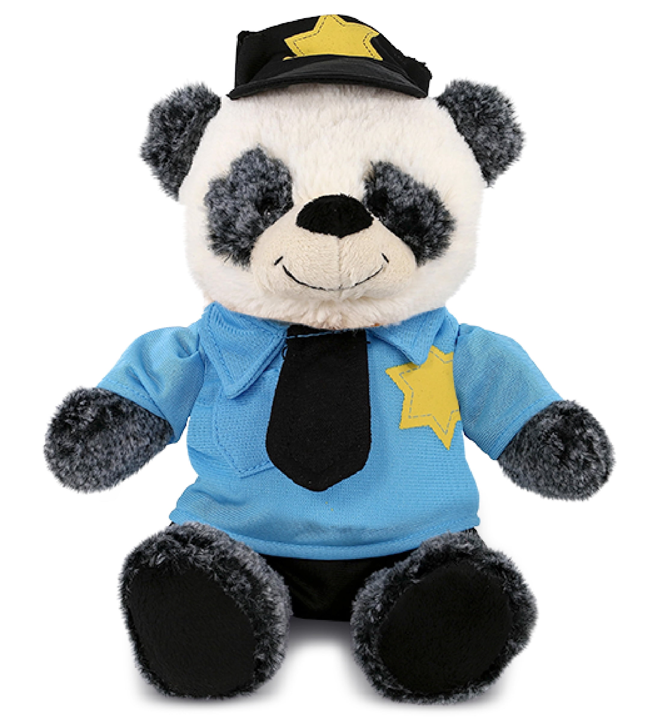 DolliBu Sitting Panda Police Officer Plush Toy - Soft Panda Cop Stuffed ...