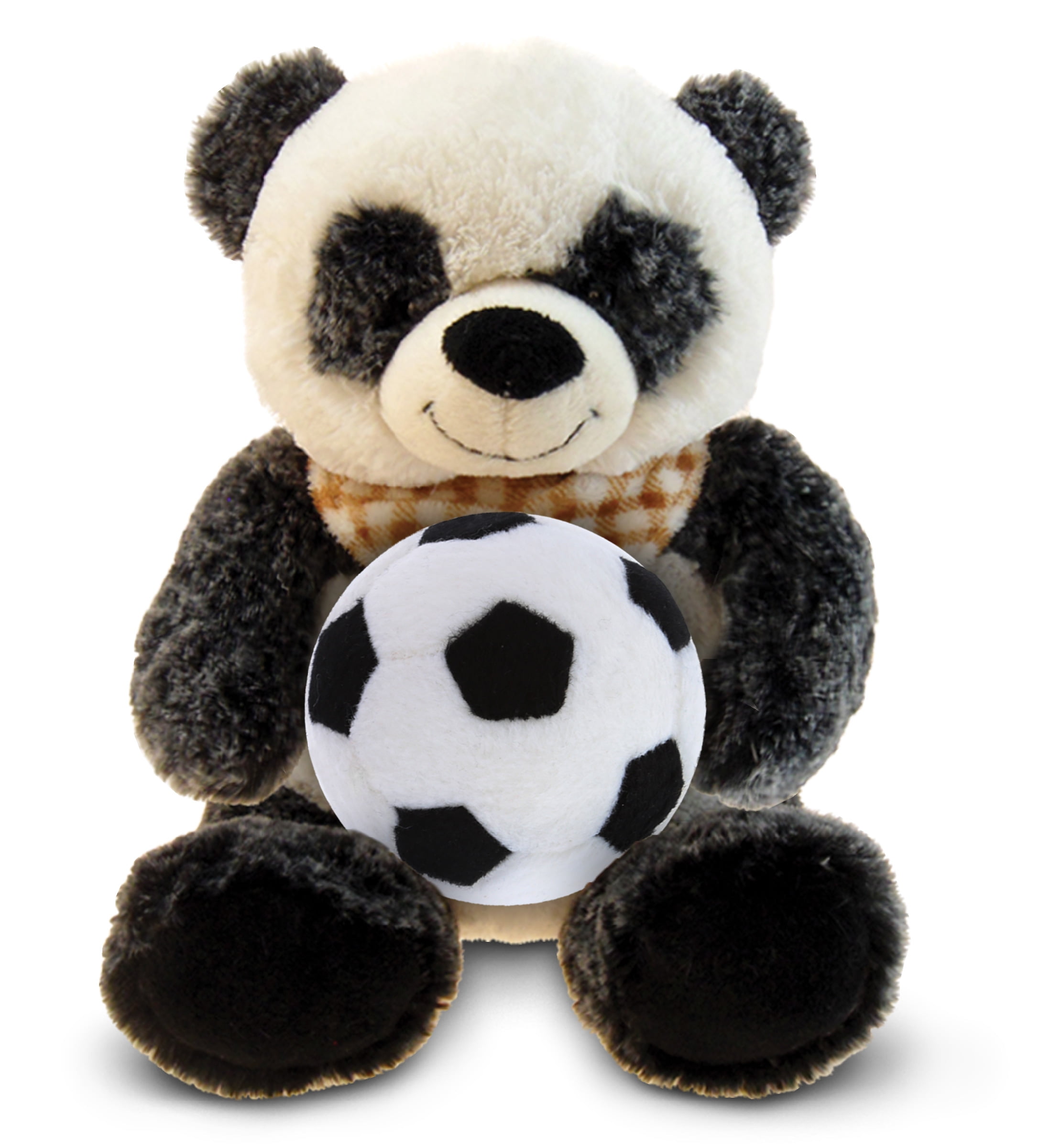 DolliBu Sitting Panda Stuffed Animal with Soccer Ball Plush - Soft ...
