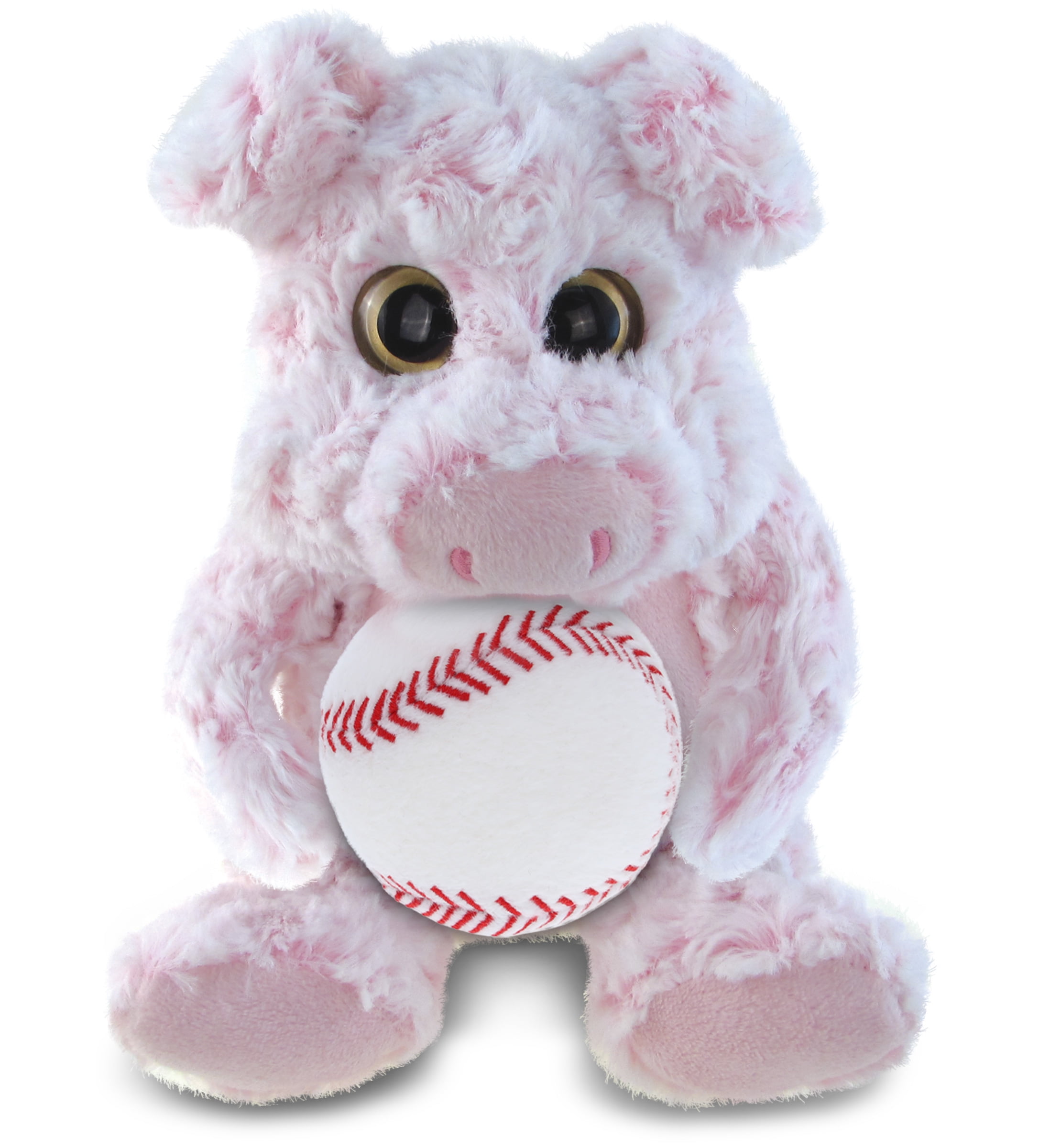 DolliBu Sitting Pig Stuffed Animal with Baseball Plush - Soft Huggable ...