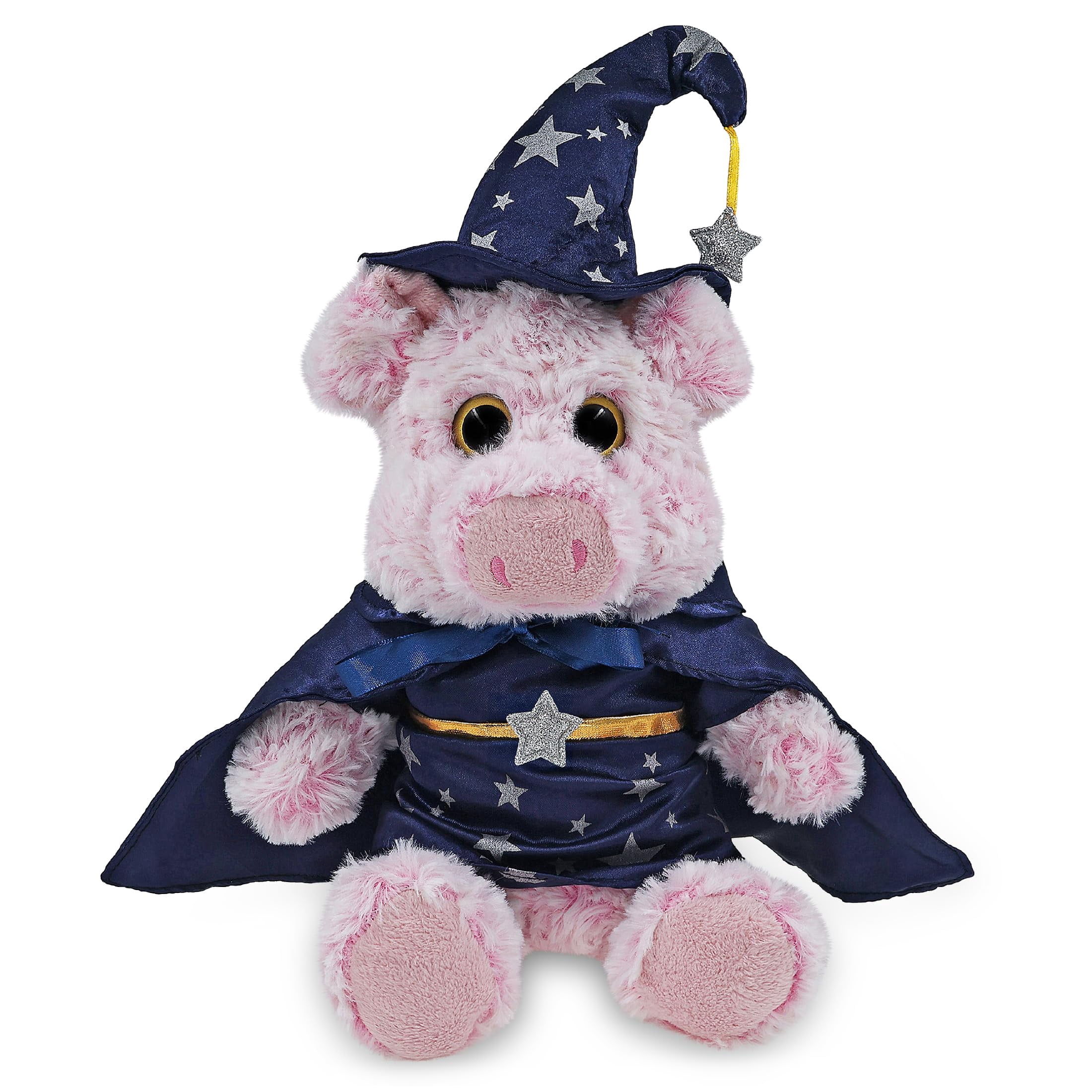DolliBu Sitting Pig Stuffed Animal with Wizard Costume - Cute Farm Life ...