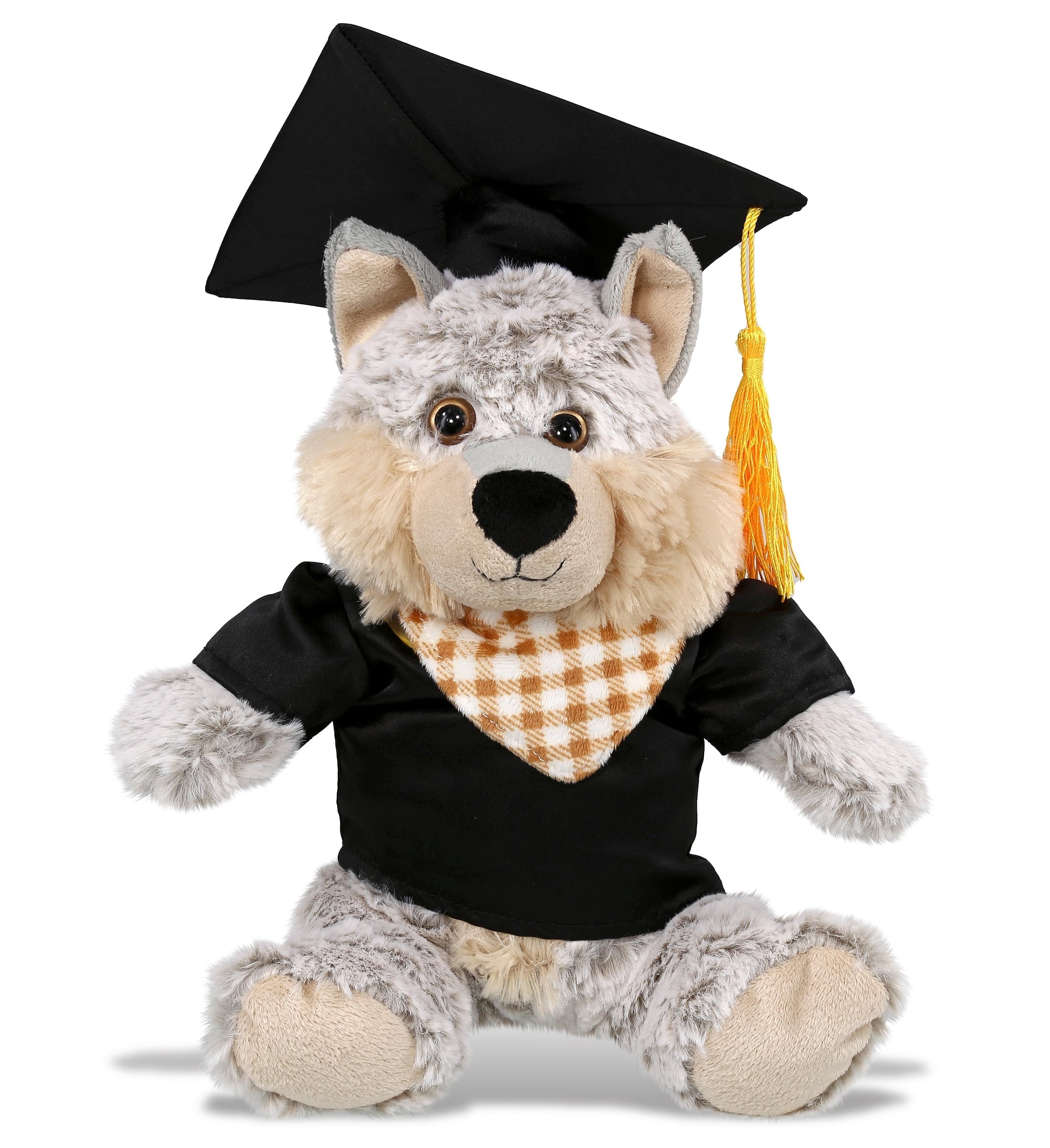 DolliBu Sitting Wolf Graduation Plush Toy - Super Soft Graduation ...