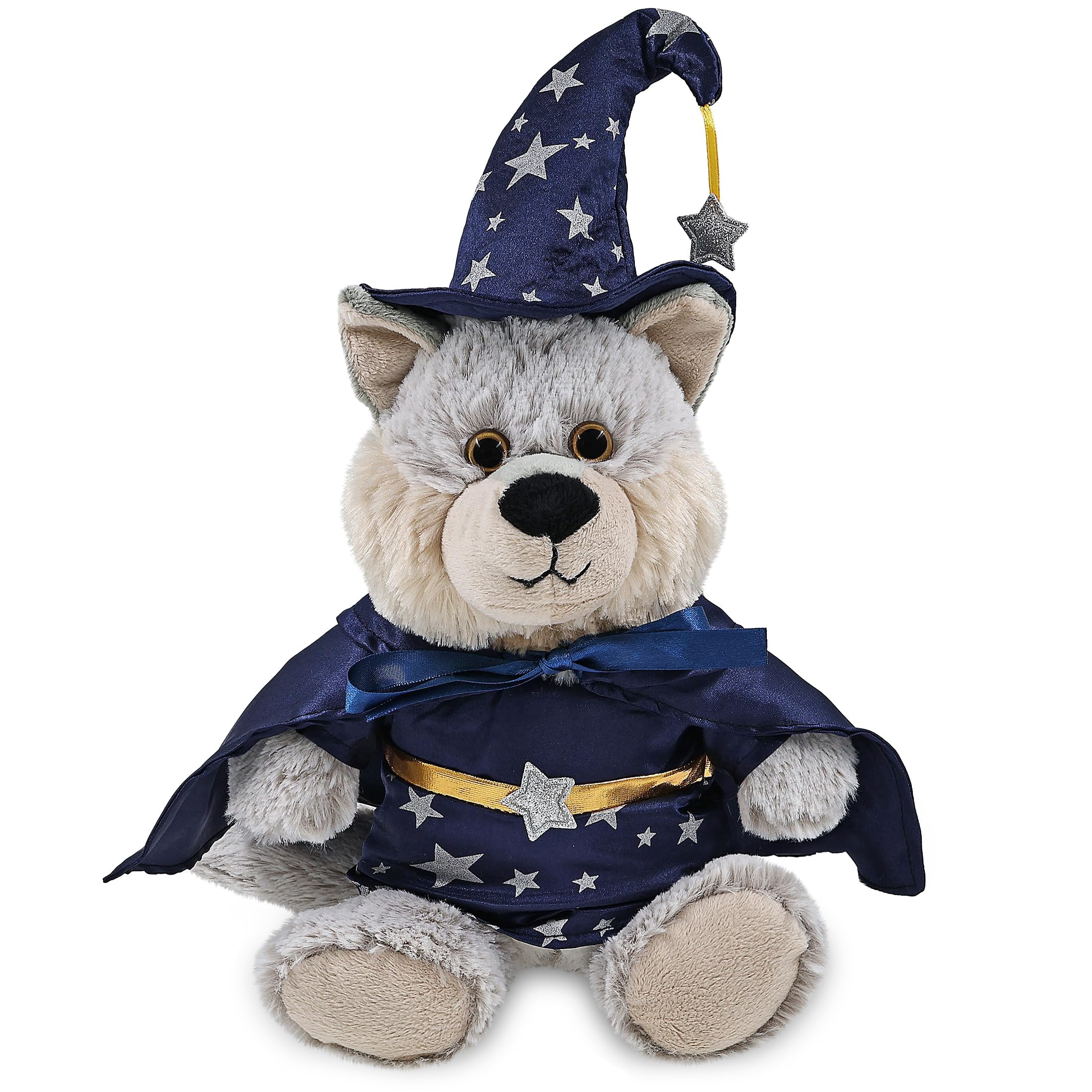 DolliBu Sitting Wolf Stuffed Animal with Wizard Costume - Cute Wildlife ...