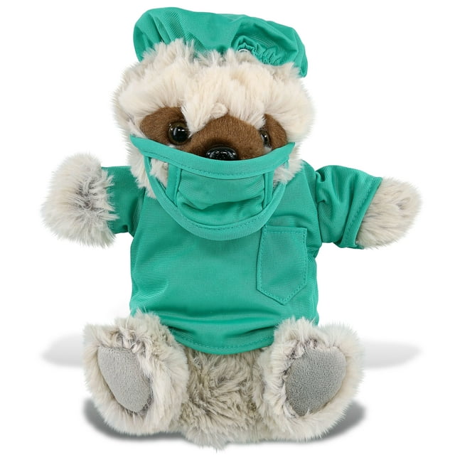 DolliBu Sloth Hand Puppet Doctor Plush Toy - Super Soft Sloth Doctor ...