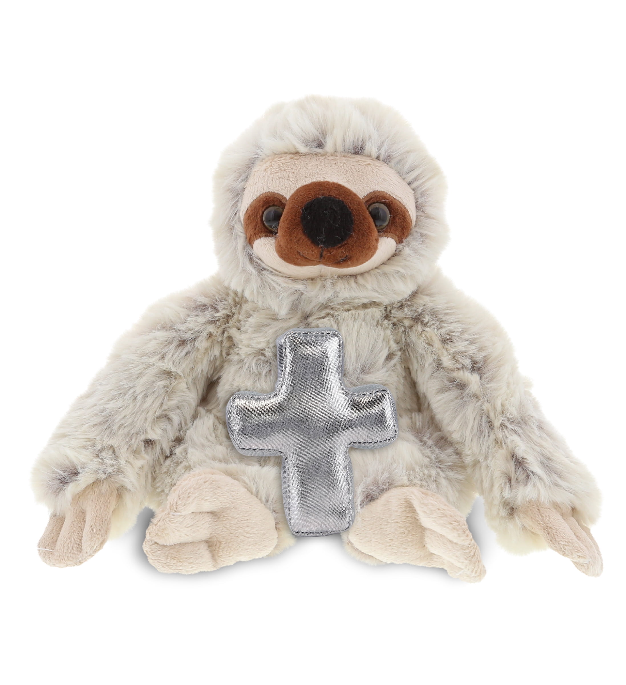 DolliBu Sloth Stuffed Animal with Silver Cross Plush - Religious ...