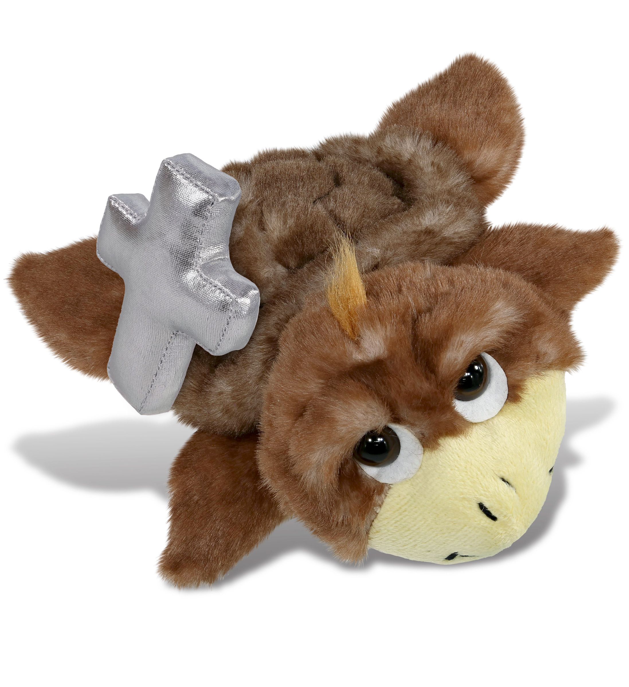 DolliBu Small Brown Sea Turtle Stuffed Animal with Silver Cross Plush ...