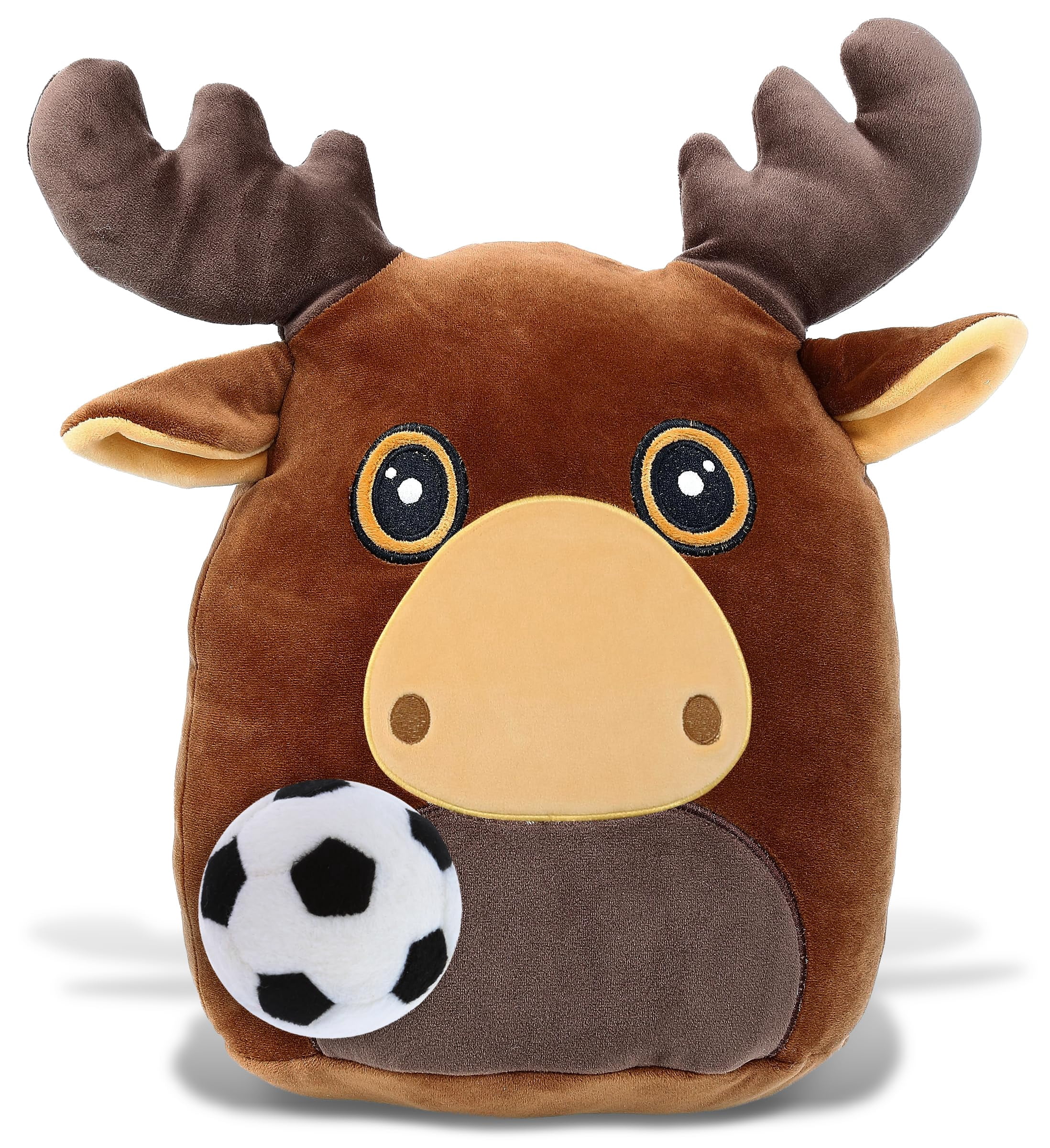 DolliBu Snug-Mooshies Moose Stuffed Animal with Soccer Ball Plush ...