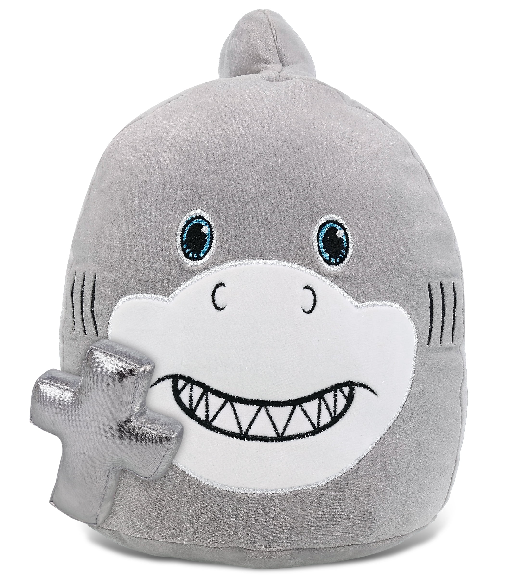 DolliBu Snug-Mooshies Shark Stuffed Animal with Silver Cross Plush ...