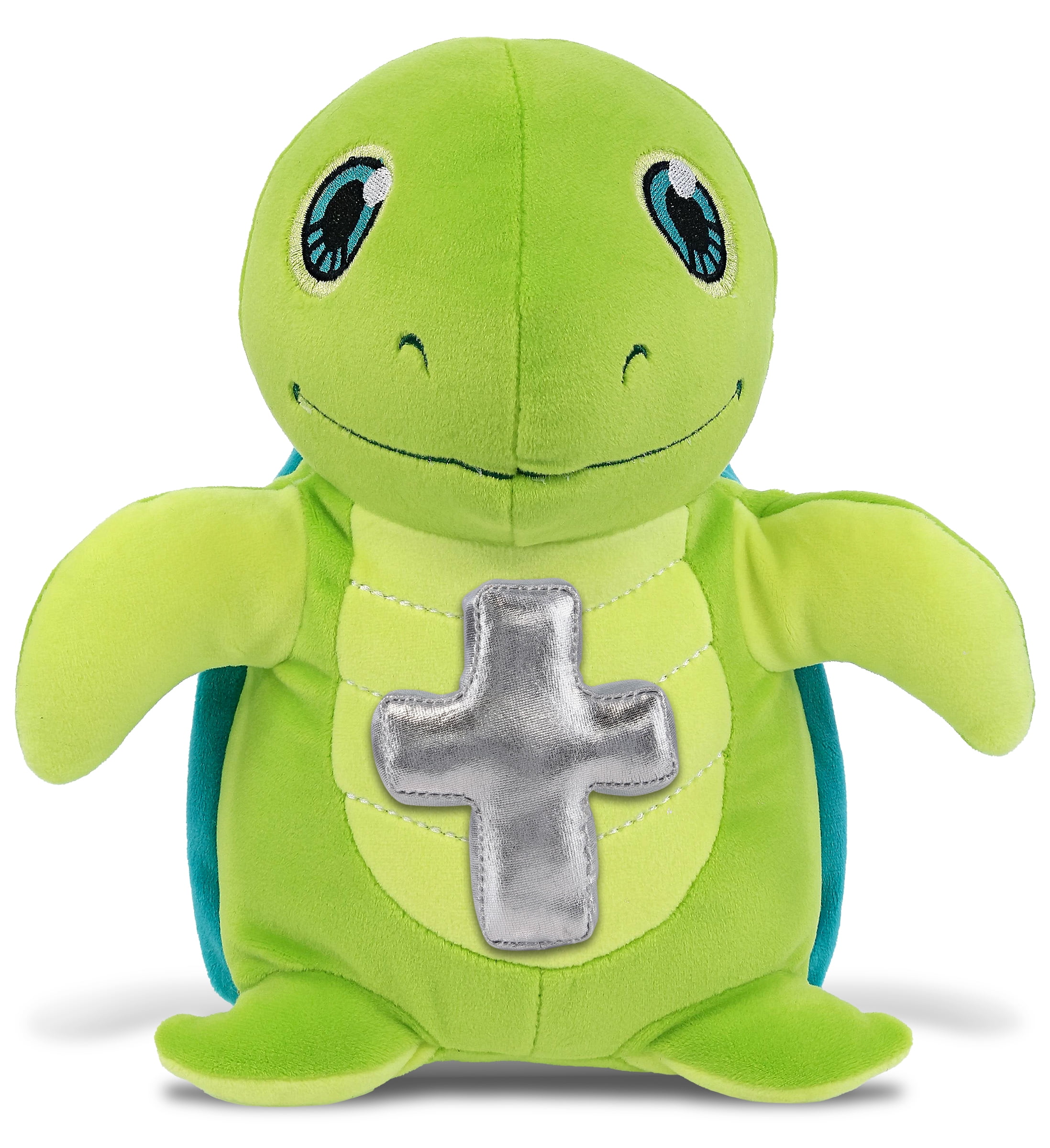 DolliBu Snug-Mooshies Standing Sea Turtle Stuffed Animal with Silver ...
