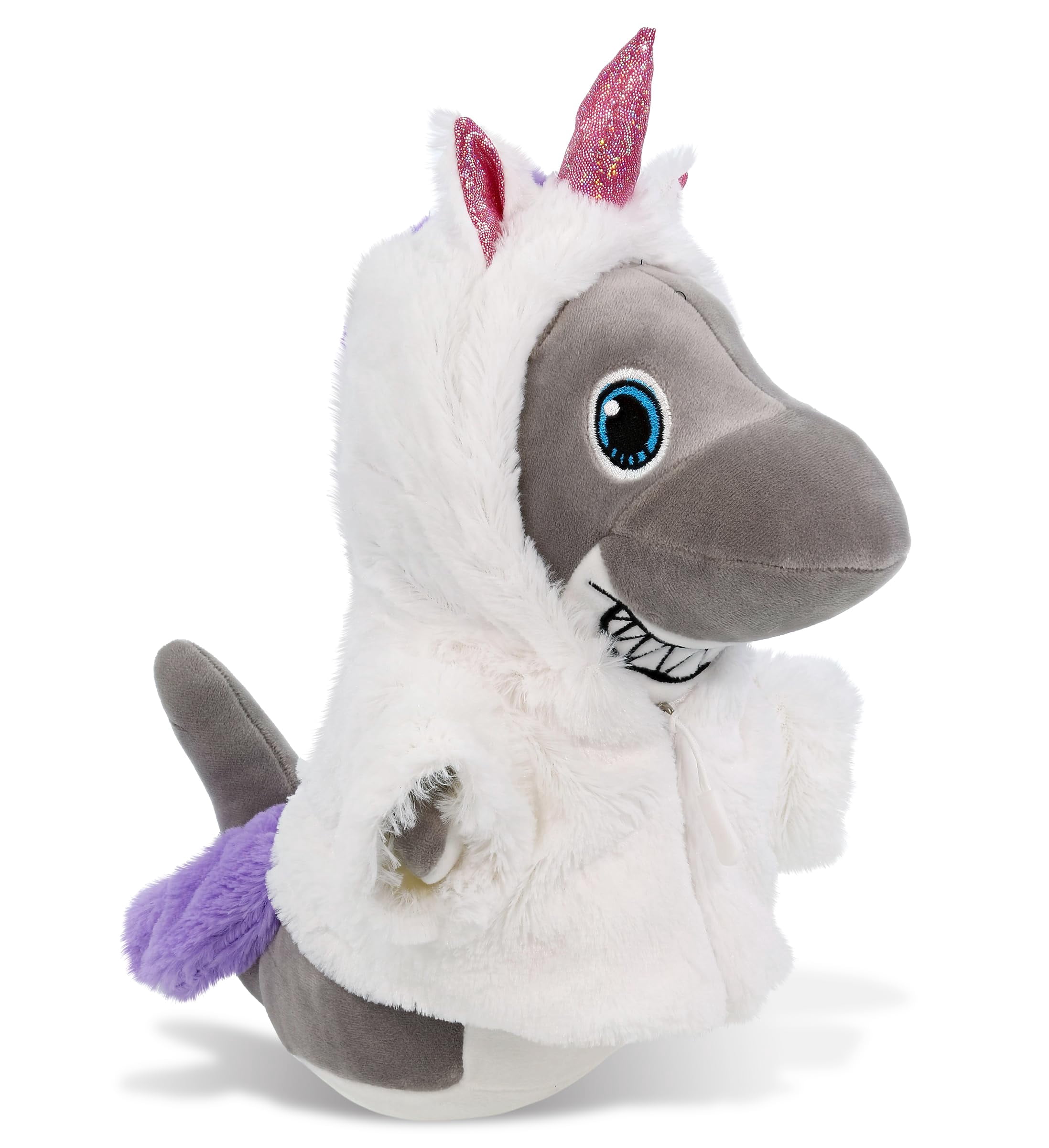DolliBu Snug-Mooshies Standing Shark Unicorn Plush Stuffed Animal Toy ...
