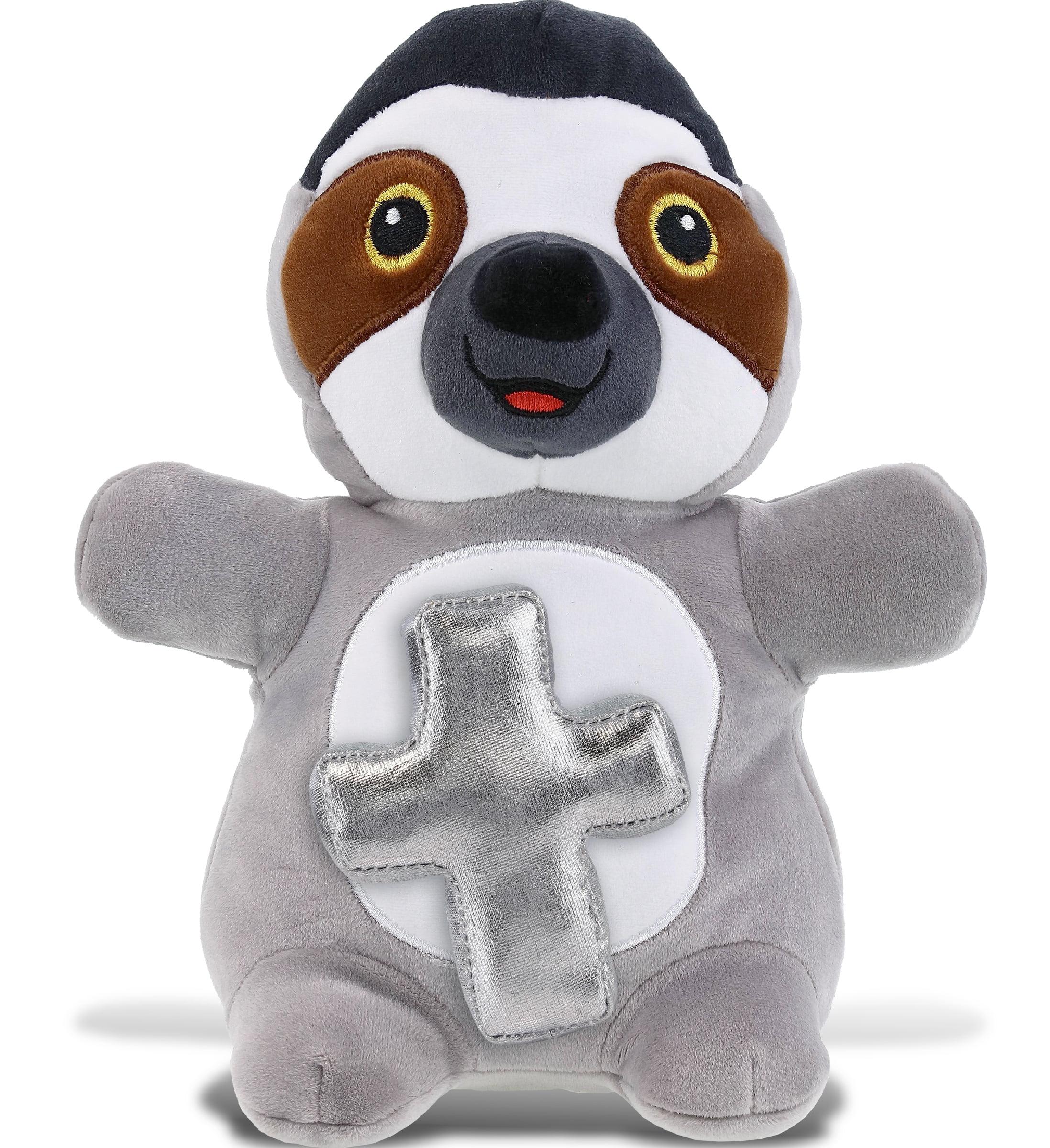 DolliBu Snug-Mooshies Standing Sloth Stuffed Animal with Silver Cross ...
