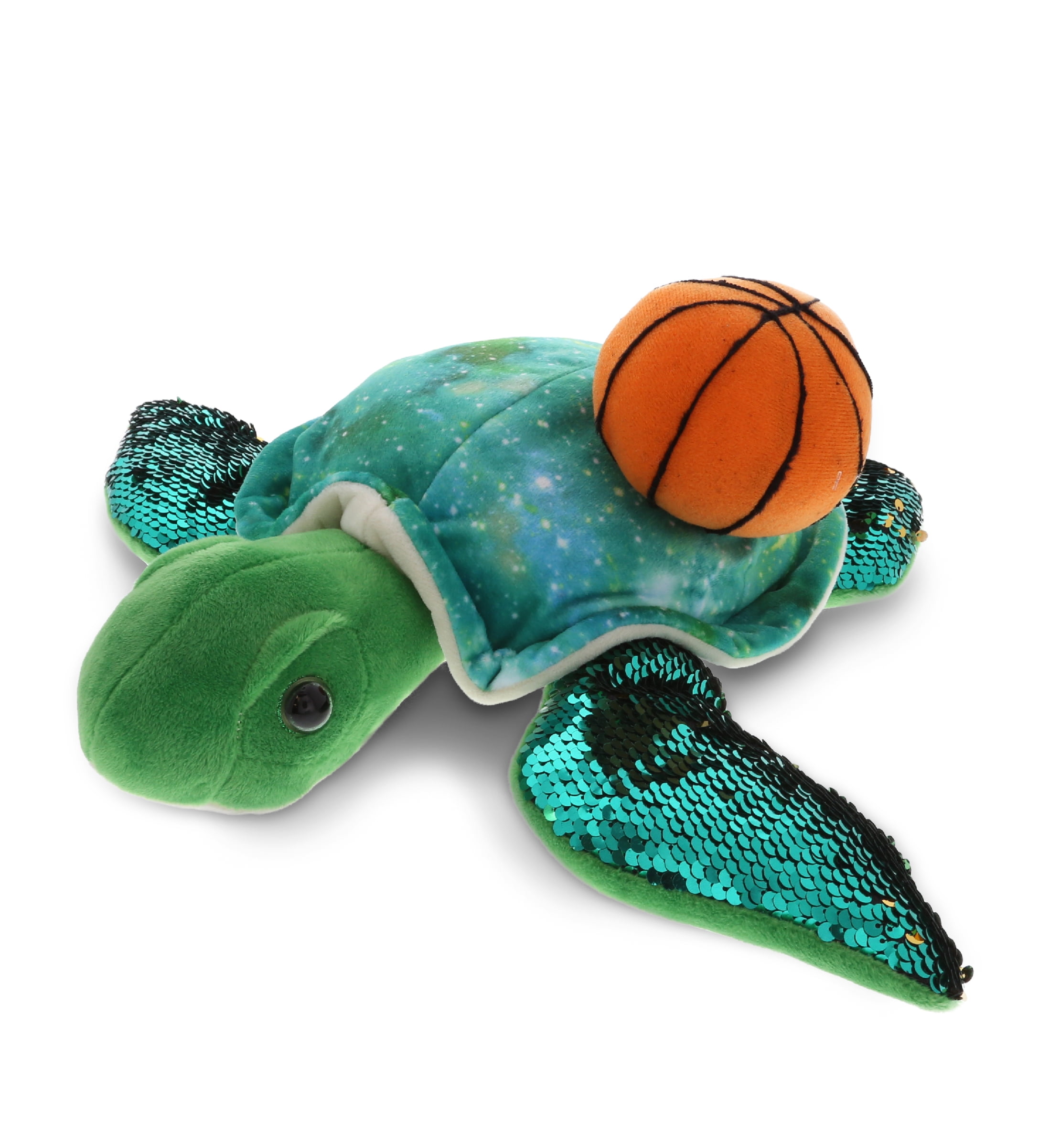 DolliBu Space Sequin Sea Turtle Stuffed Animal with Basketball Plush ...