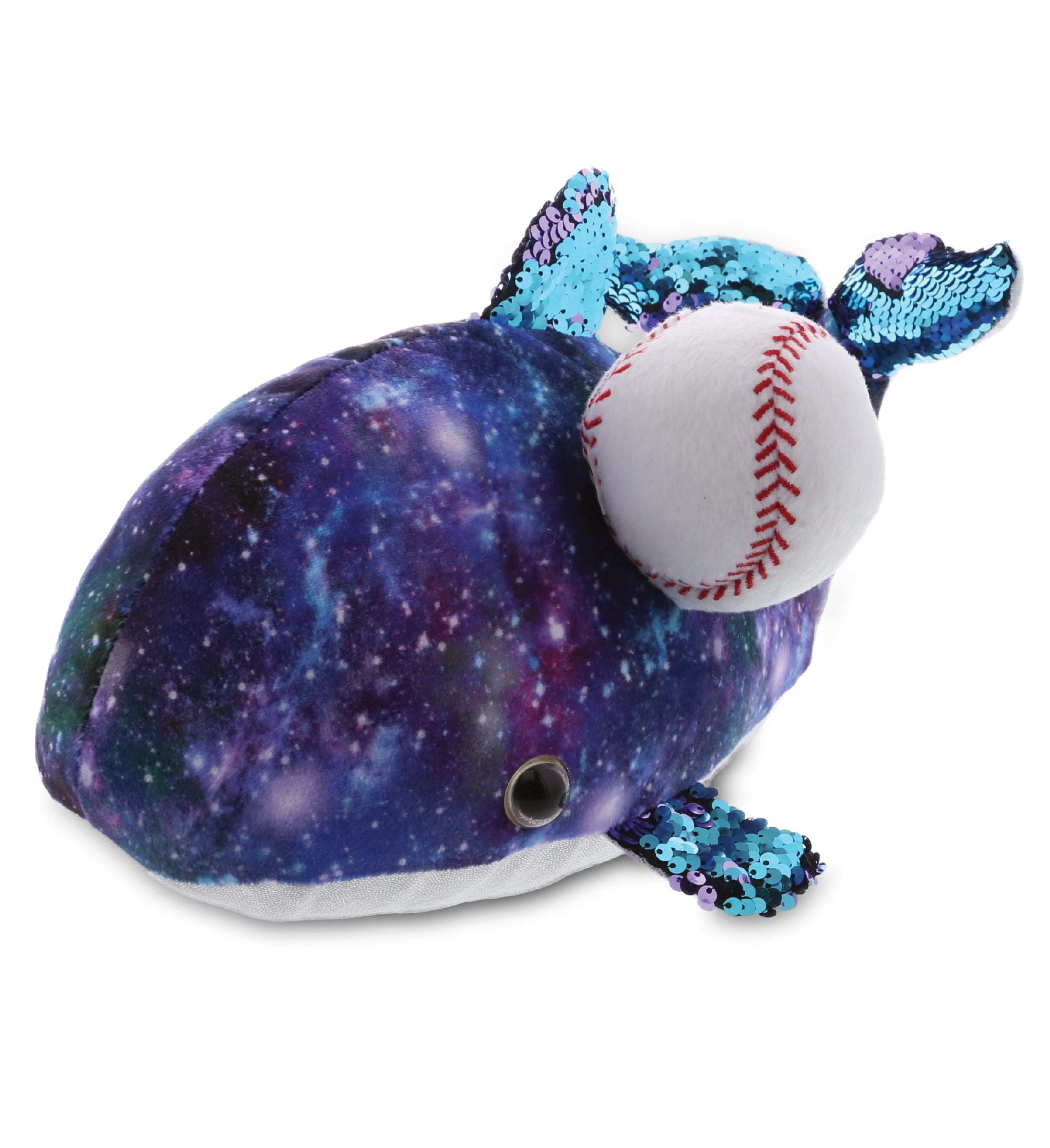 DolliBu Space Sequin Whale Stuffed Animal with Baseball Plush - Soft ...
