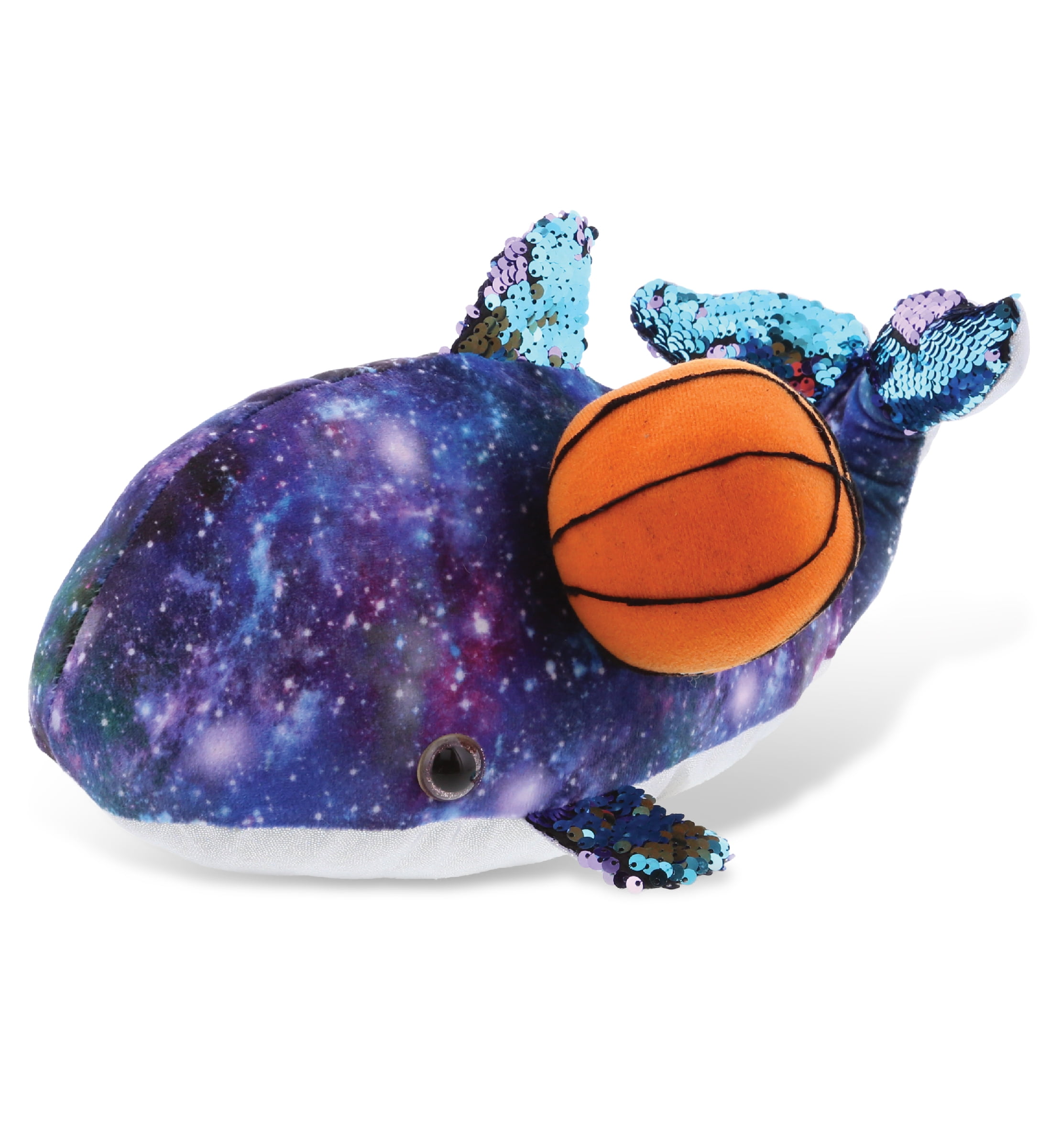 DolliBu Space Sequin Whale Stuffed Animal with Basketball Plush - Soft ...