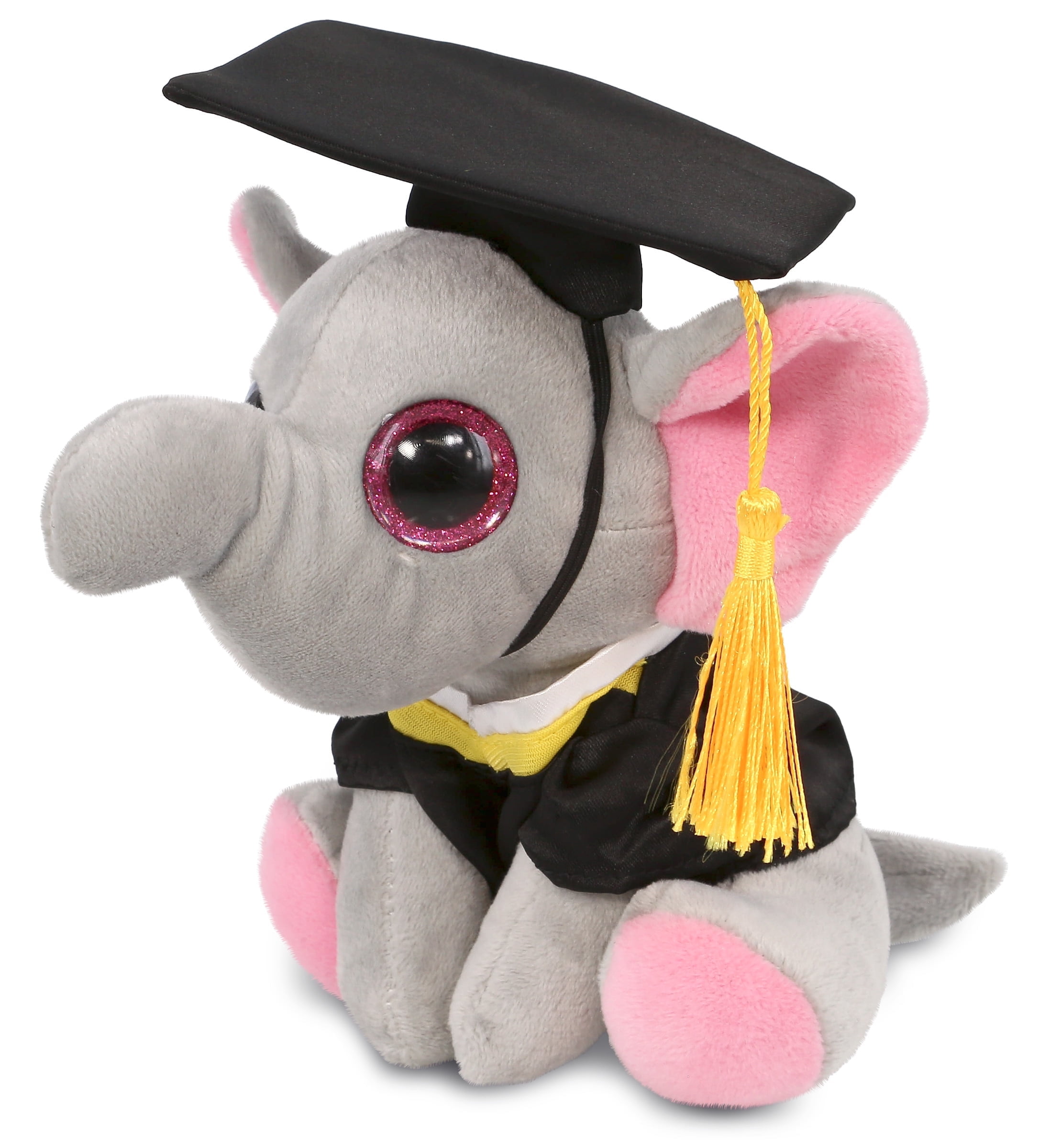 DolliBu Sparkle Eyes Elephant Graduation Plush Toy - Super Soft ...