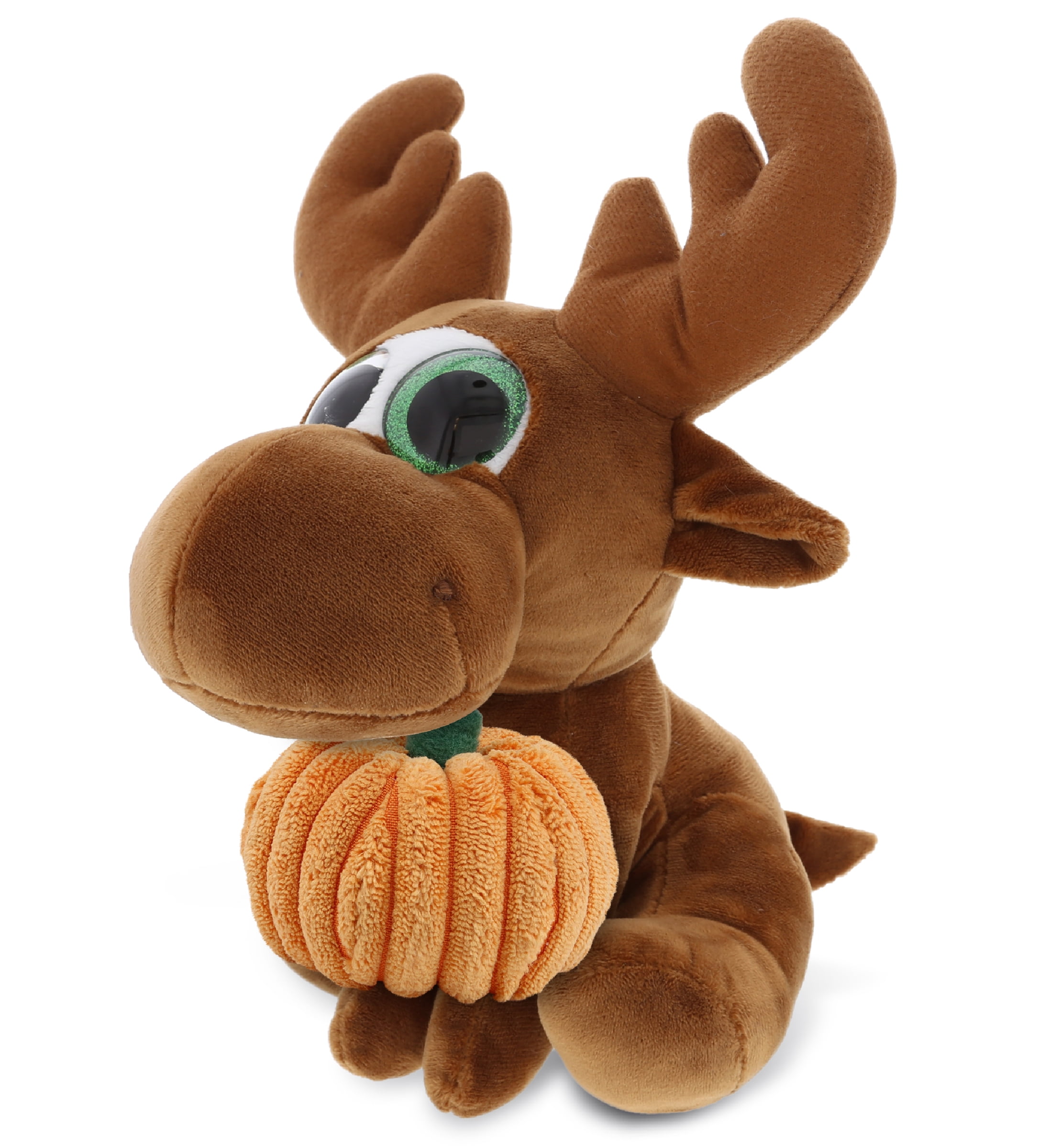 DolliBu Sparkle Eyes Moose Stuffed Animal with Pumpkin Plush Decor ...