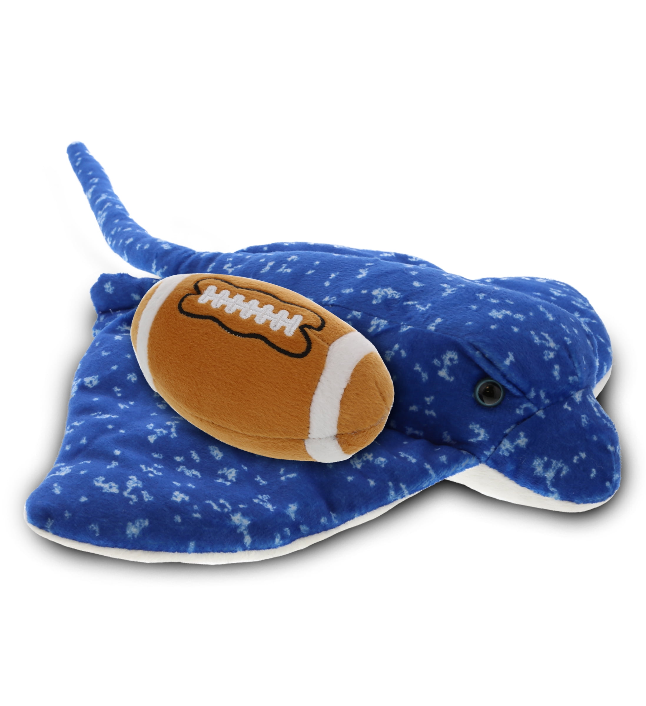 DolliBu Spotted Blue Ray Stuffed Animal with Football Plush - Soft ...