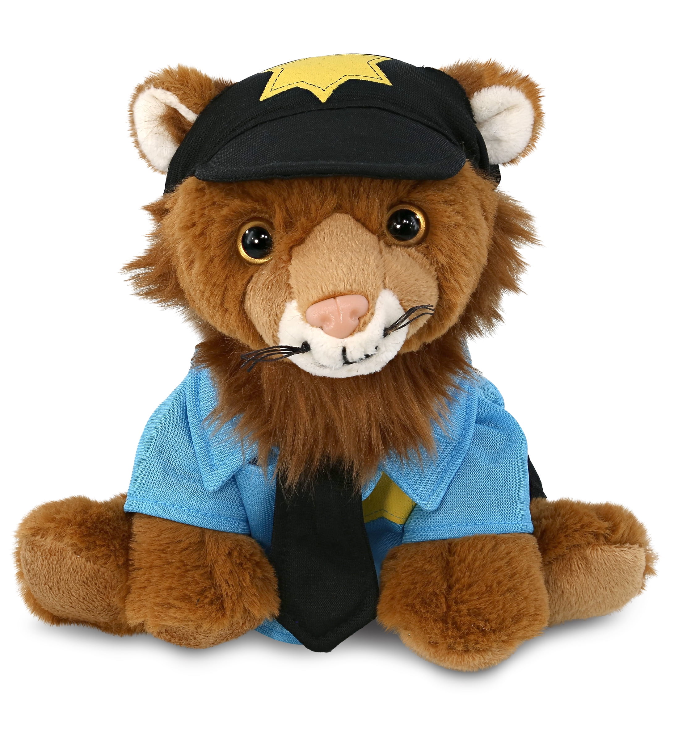 DolliBu Squat Lion Police Officer Plush Toy – Super Soft Lion Cop ...