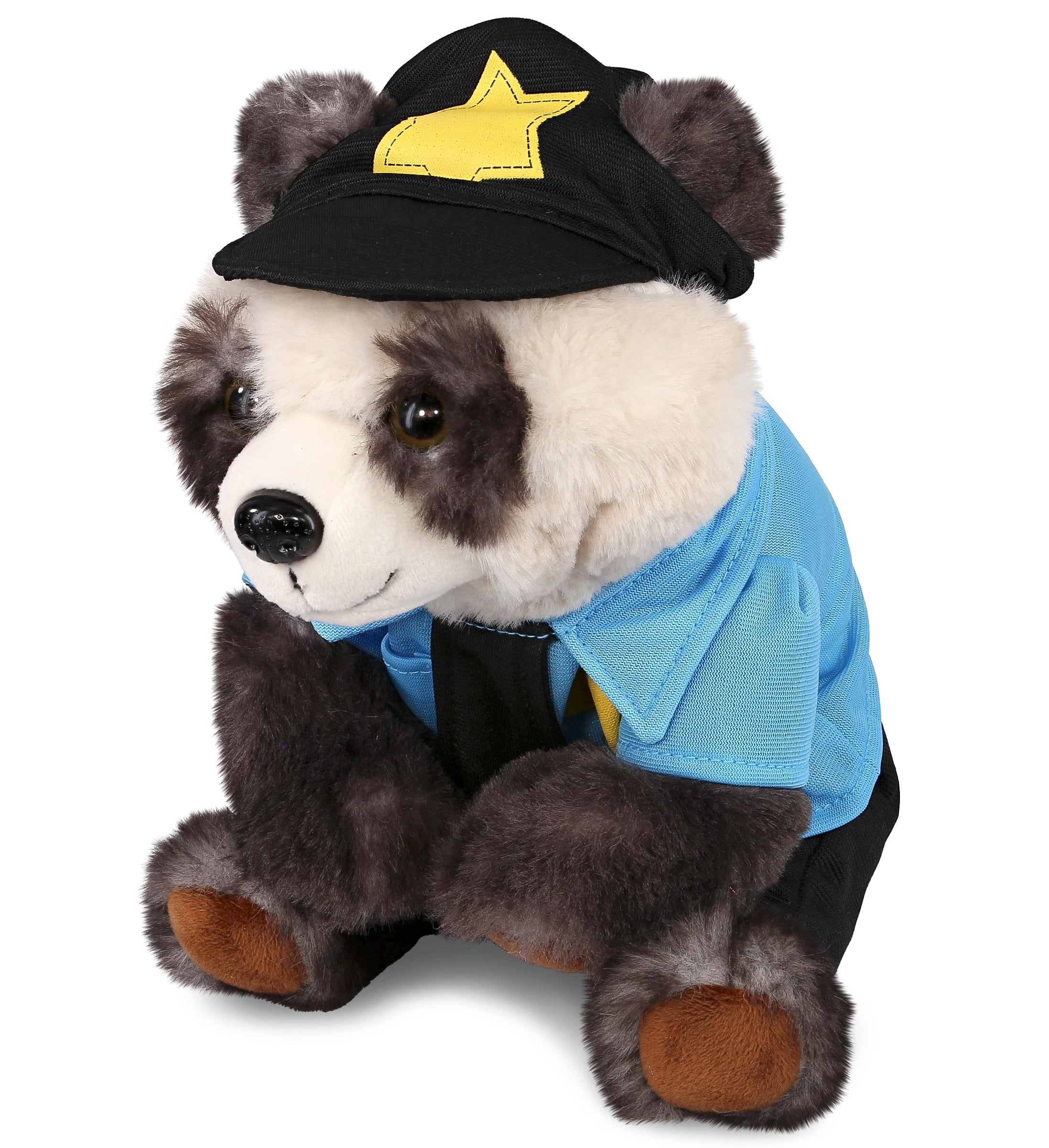 DolliBu Squat Panda Police Officer Plush Toy - Soft Squat Panda Cop ...