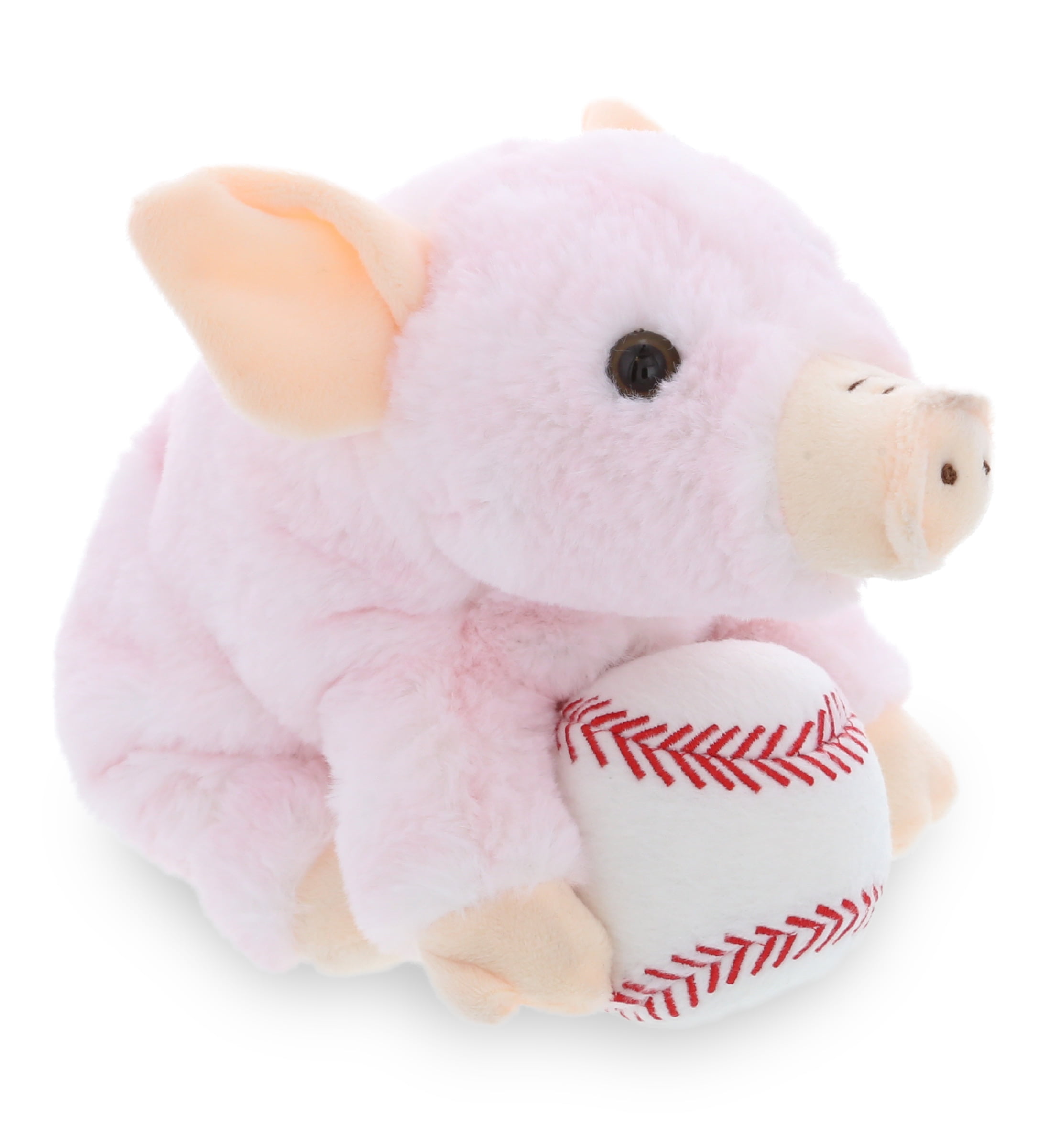 DolliBu Squat Piggy Stuffed Animal with Baseball Plush - Soft Plush ...