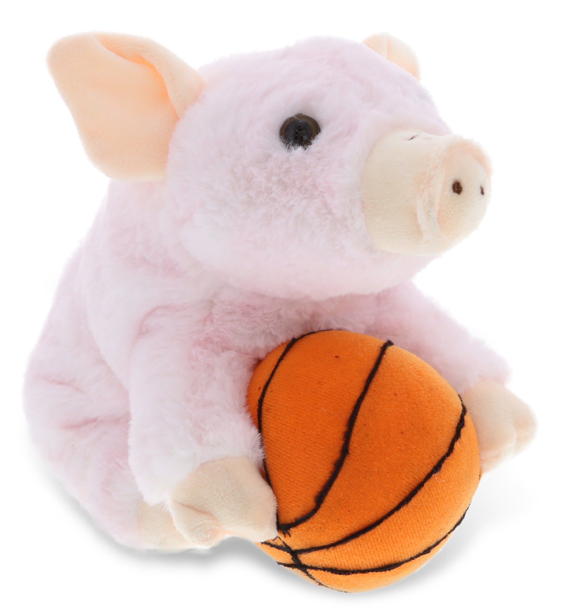 DolliBu Squat Piggy Stuffed Animal with Basketball Plush - Soft Plush ...