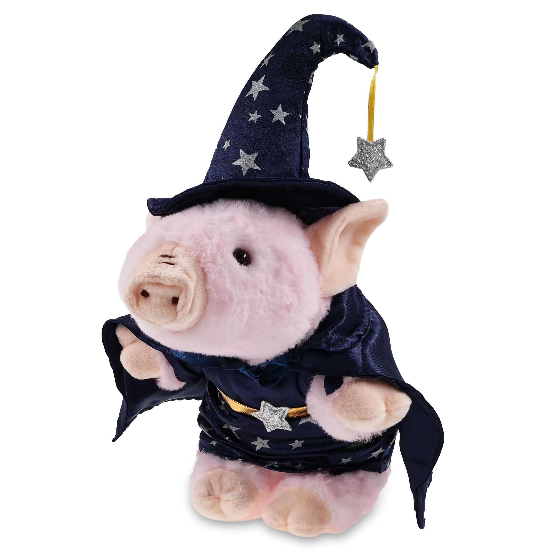DolliBu Squat Piggy Stuffed Animal with Wizard Costume - Cute Farm ...