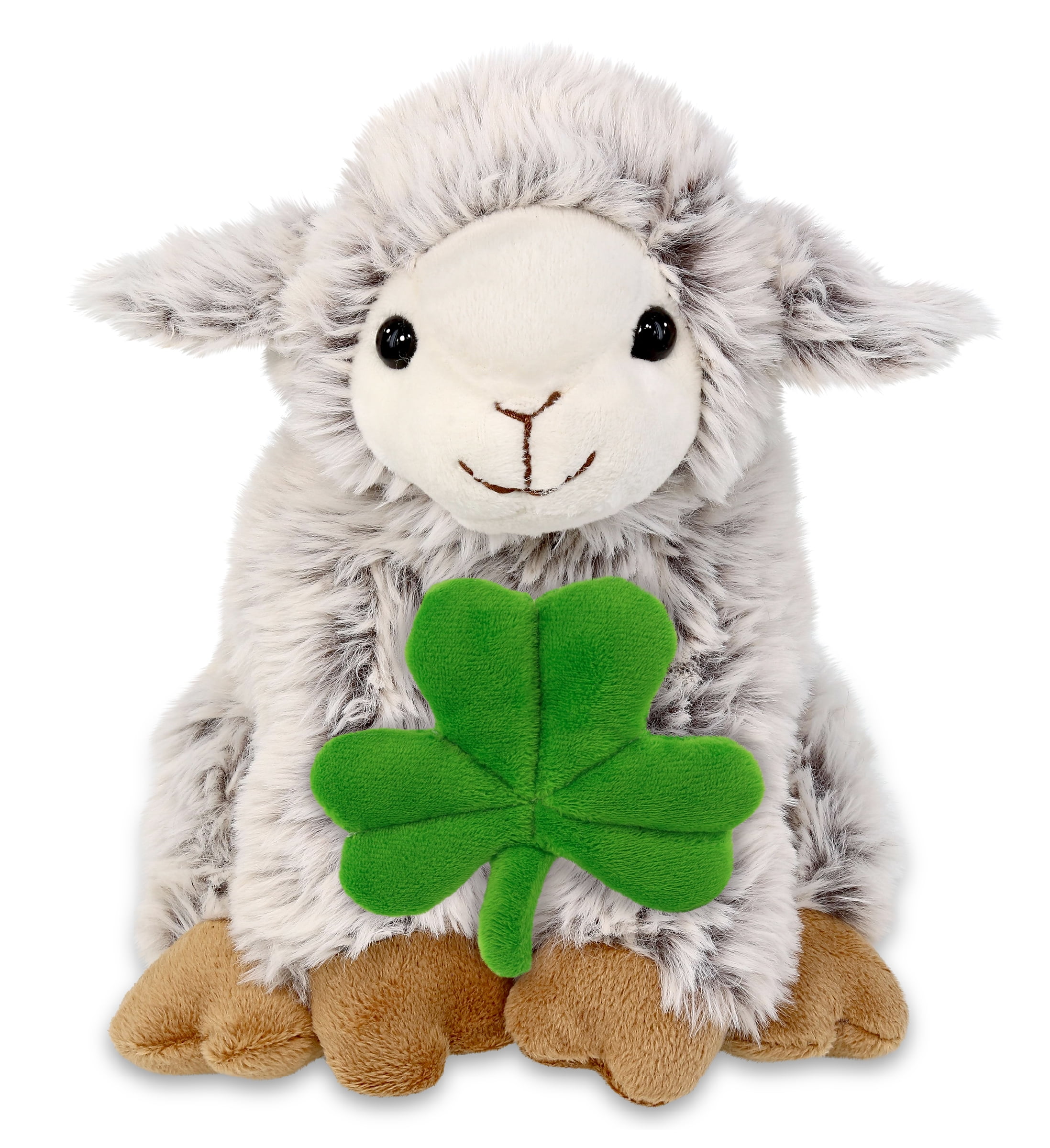 DolliBu Squat Sheep Stuffed Animal with Green Plush Shamrock, Cute ...