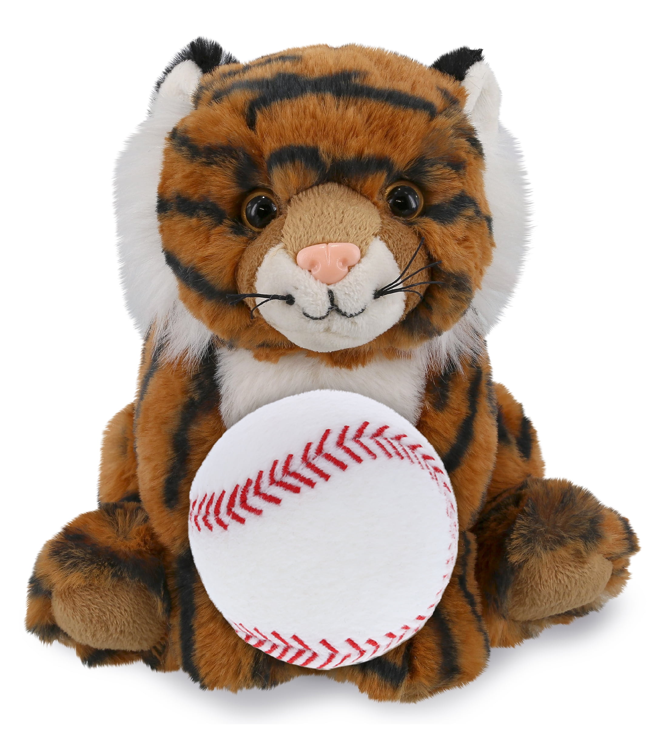 DolliBu Squat Tiger Stuffed Animal with Baseball Plush - Soft, Huggable ...