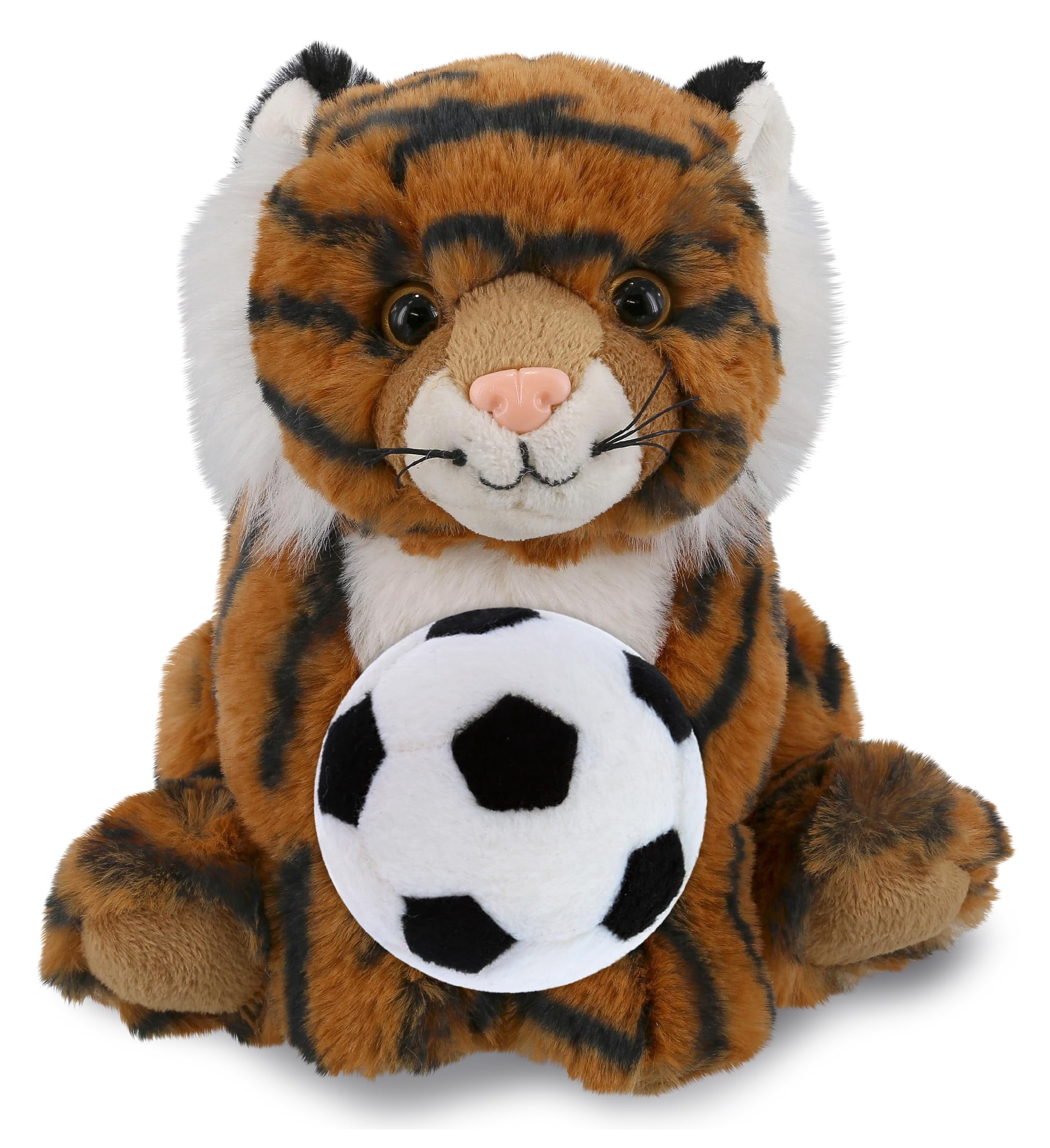 DolliBu Squat Tiger Stuffed Animal with Soccer Ball Plush - Soft ...