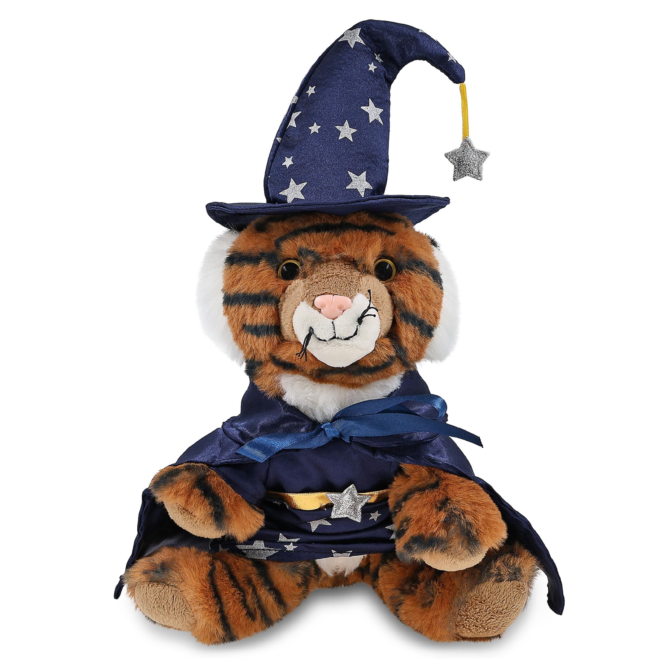 DolliBu Squat Tiger Stuffed Animal with Wizard Costume - Cute Safari ...