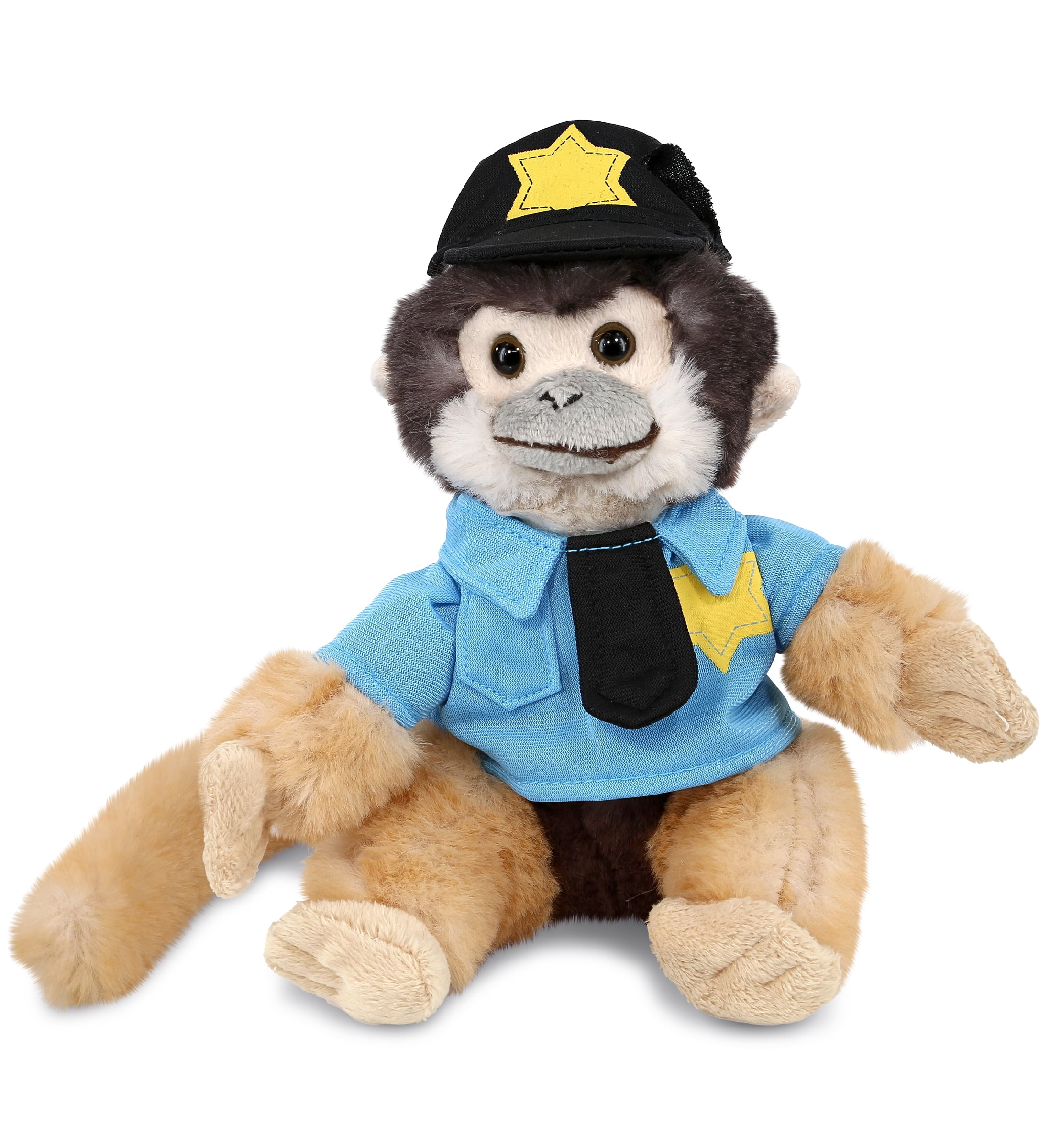 DolliBu Squirrel Monkey Police Officer Plush Toy - Soft Squirrel Monkey ...