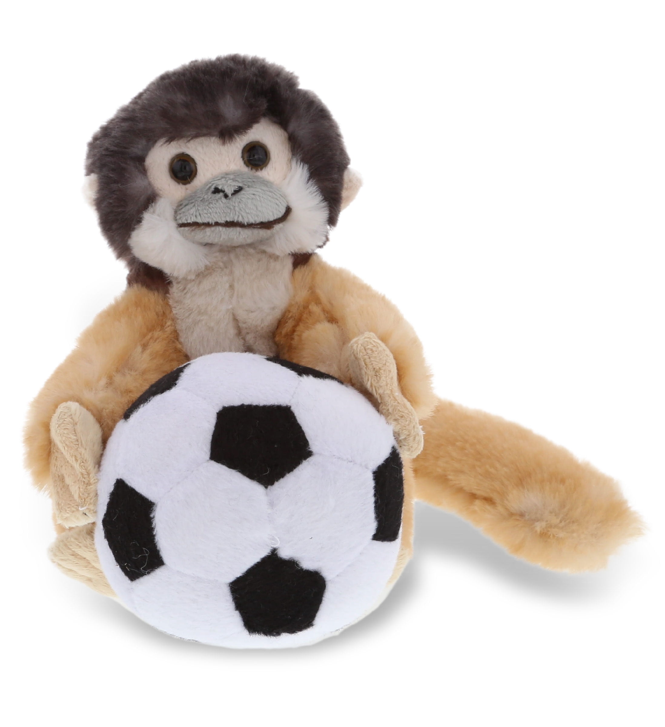 DolliBu Squirrel Monkey Stuffed Animal with Soccer Ball Plush - Soft ...