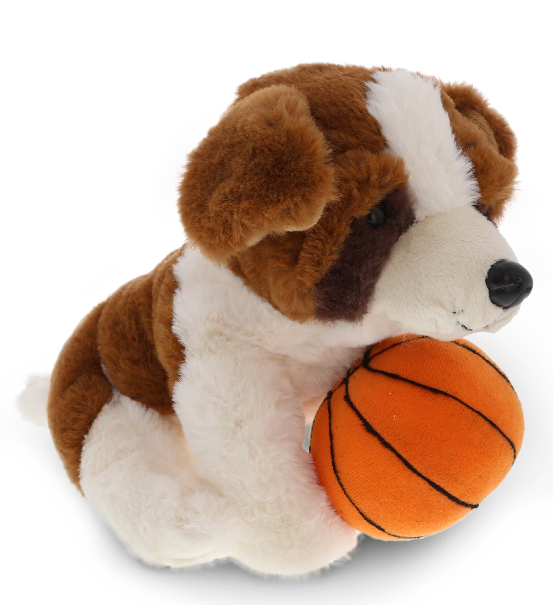 DolliBu St. Bernard Dog Stuffed Animal with Basketball Plush - Soft ...