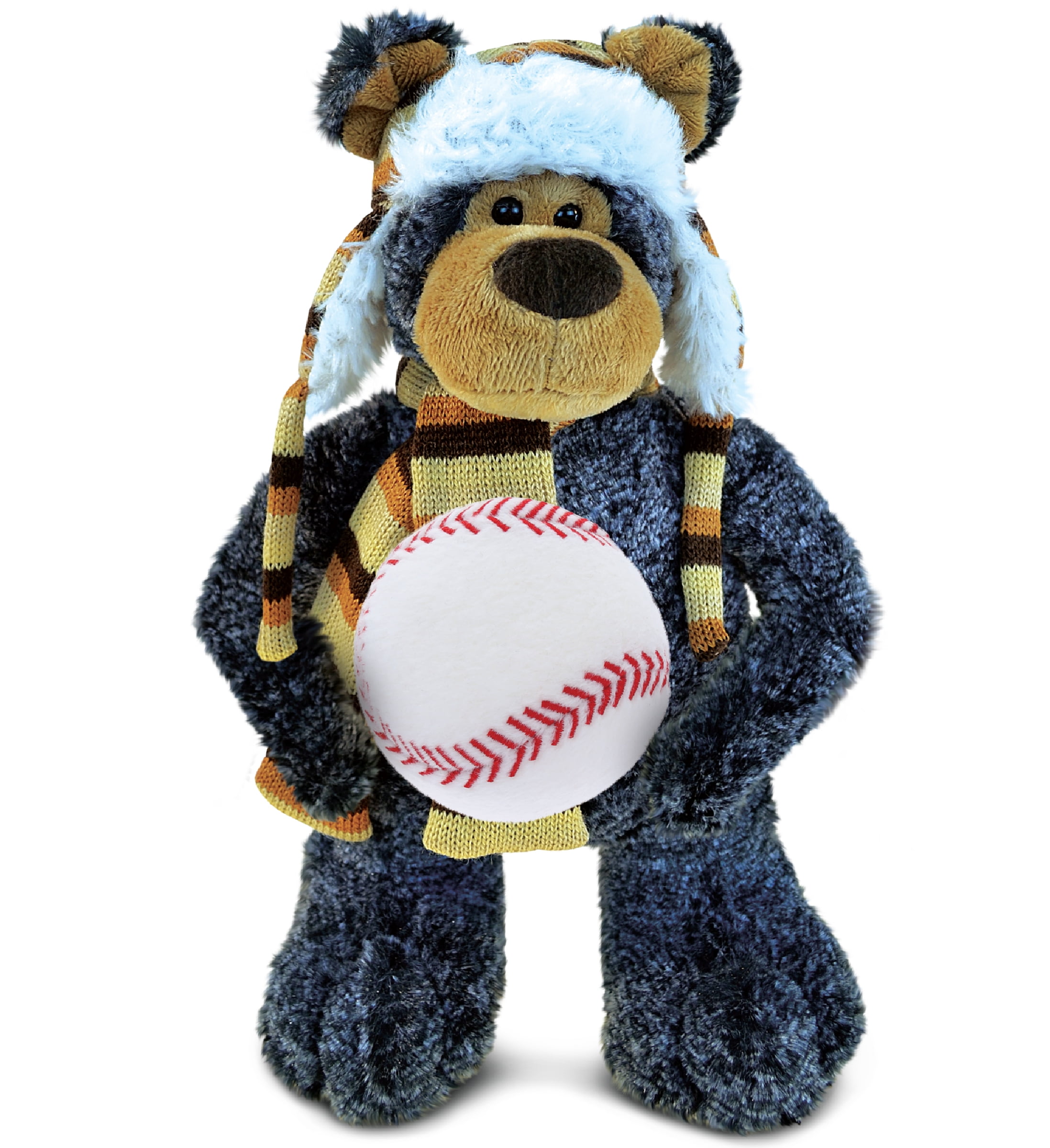 DolliBu Standing Black Bear Stuffed Animal with Baseball Plush - Soft ...