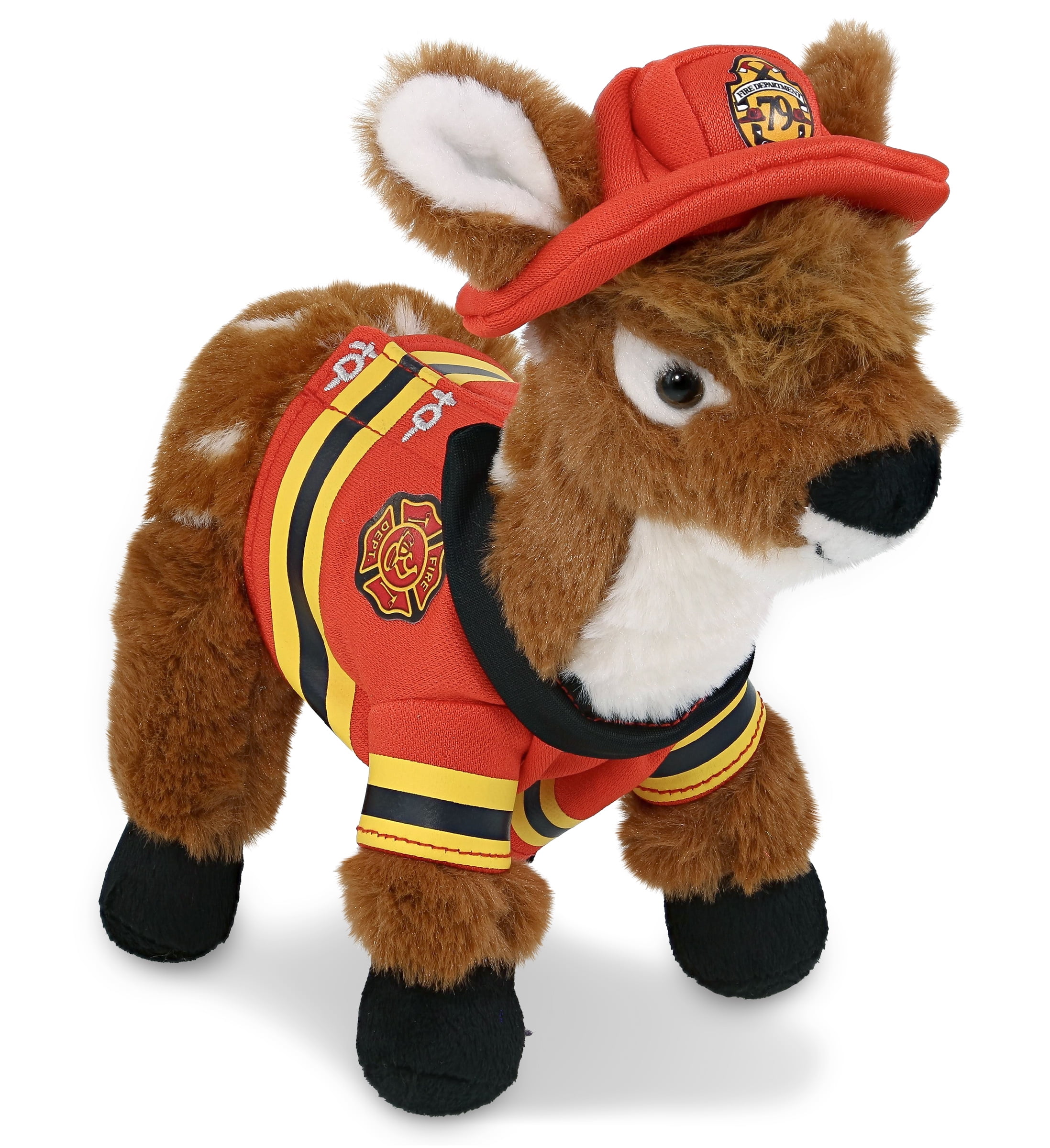 DolliBu Standing Deer Firefighter Stuffed Animal - Super Soft Deer ...
