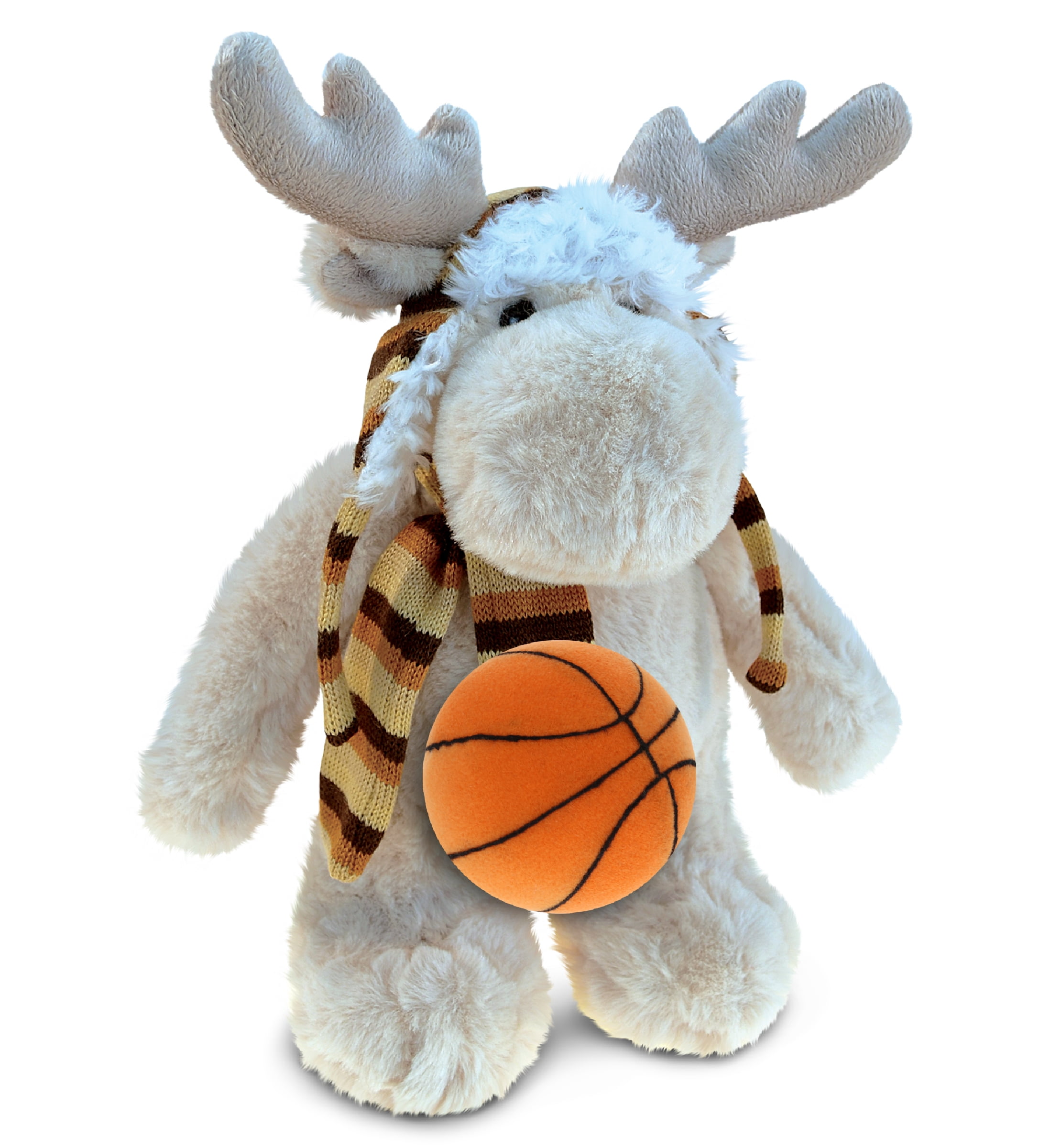 DolliBu Standing Moose with Clothes Stuffed Animal with Basketball ...