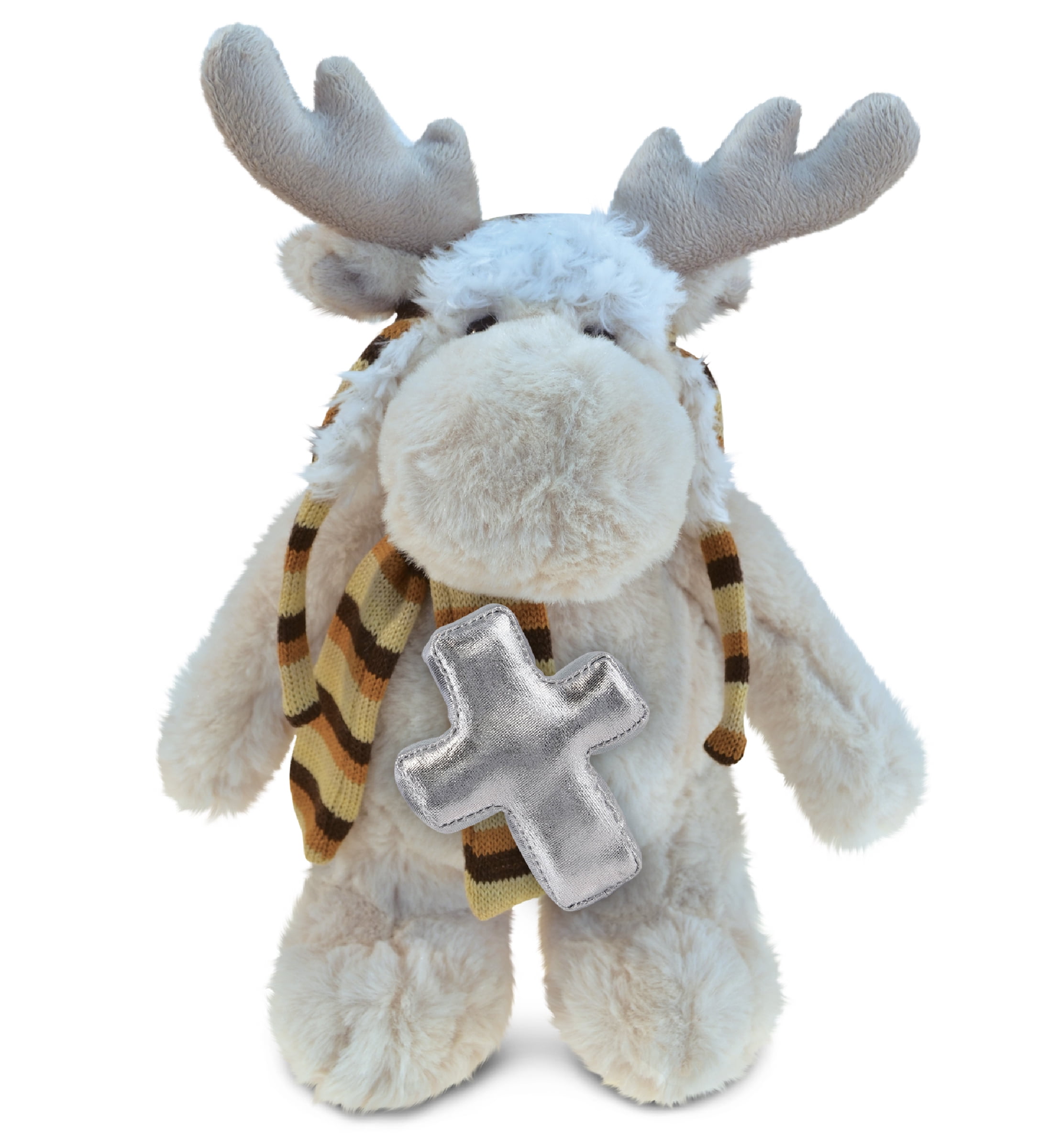DolliBu Standing Moose with Clothes Stuffed Animal with Silver Cross ...